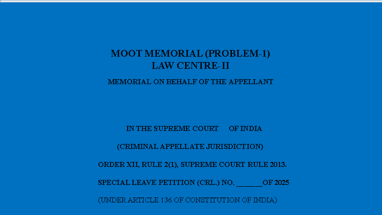 Moot Court Memorial: SLP No. 2025 - Mool Chand v. Baldev - Studocu