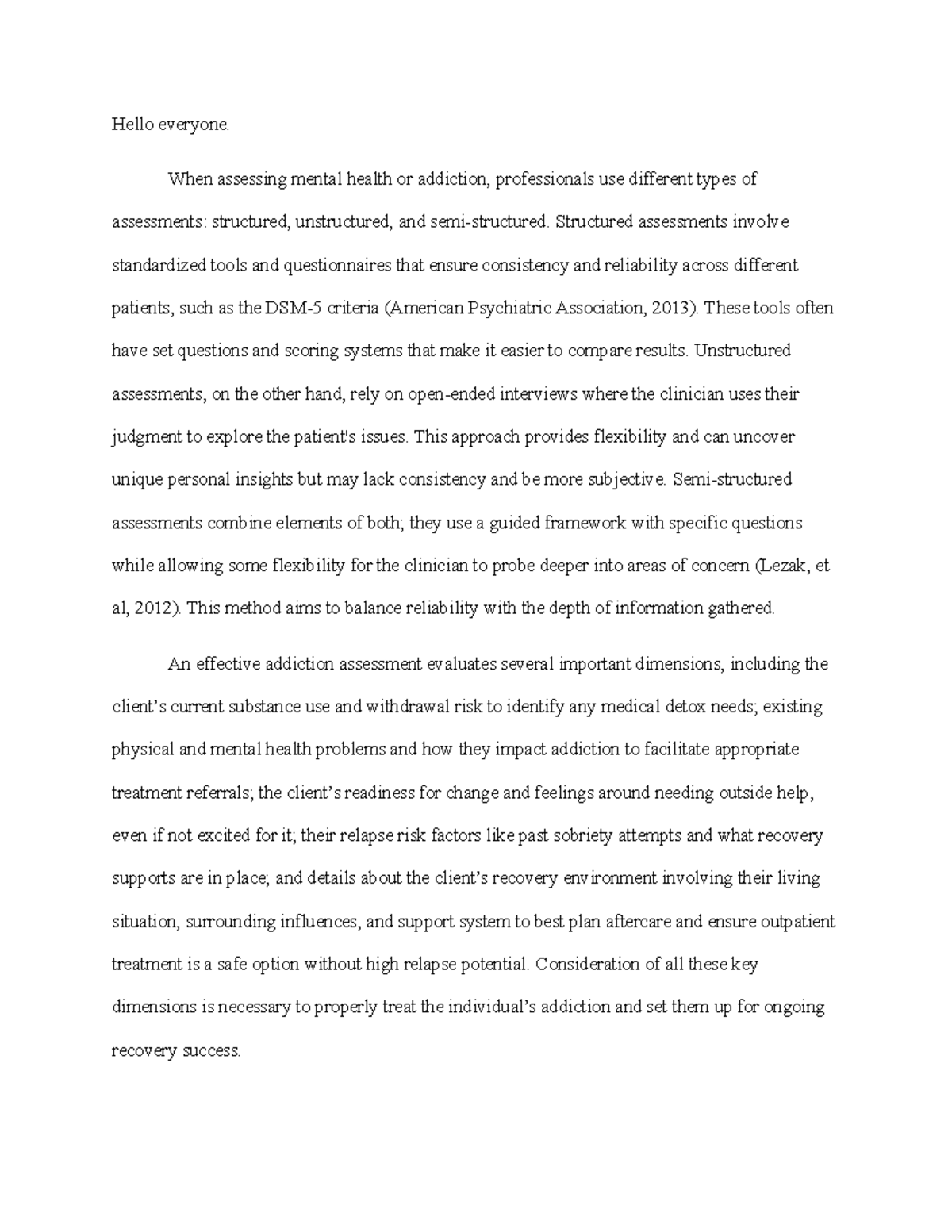 PSY-200 Module 3: Assessments in Mental Health and Addiction - Studocu