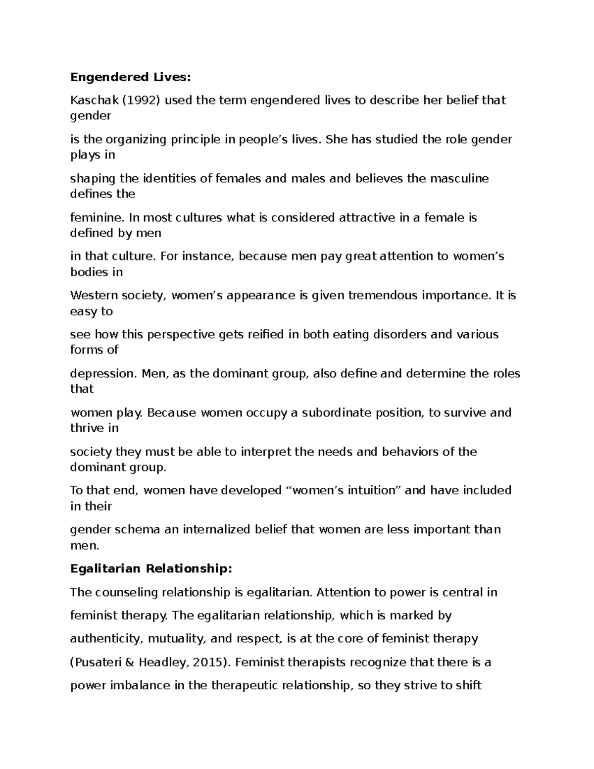 Therapy Quiz - Practice Quiz with Answer Write Ups - Engendered Lives ...