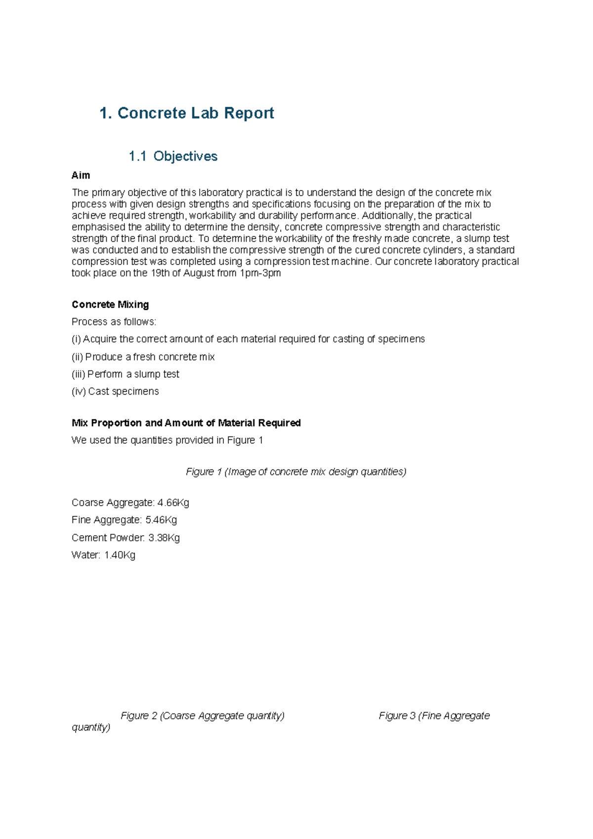 Concrete Lab Report: Mix Design, Testing & Strength Analysis - Studocu