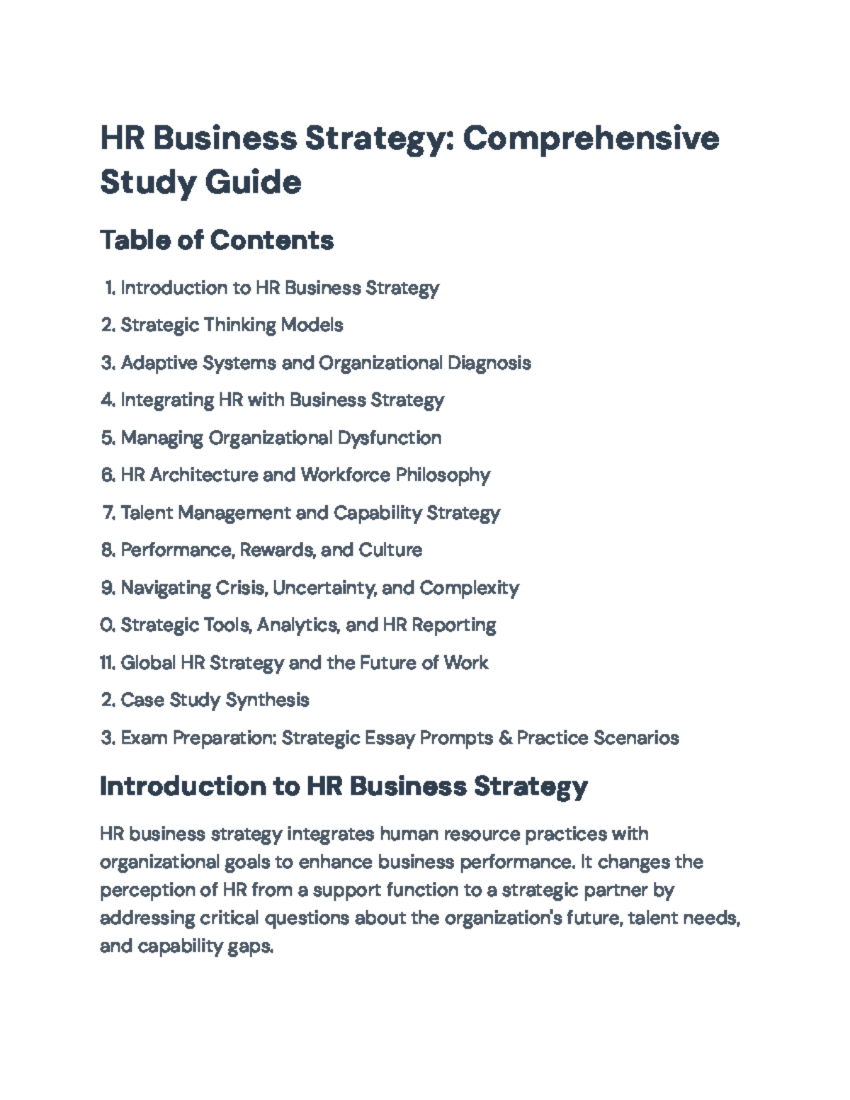 HR Business Strategy: In-Depth Study Guide for Integration Success ...