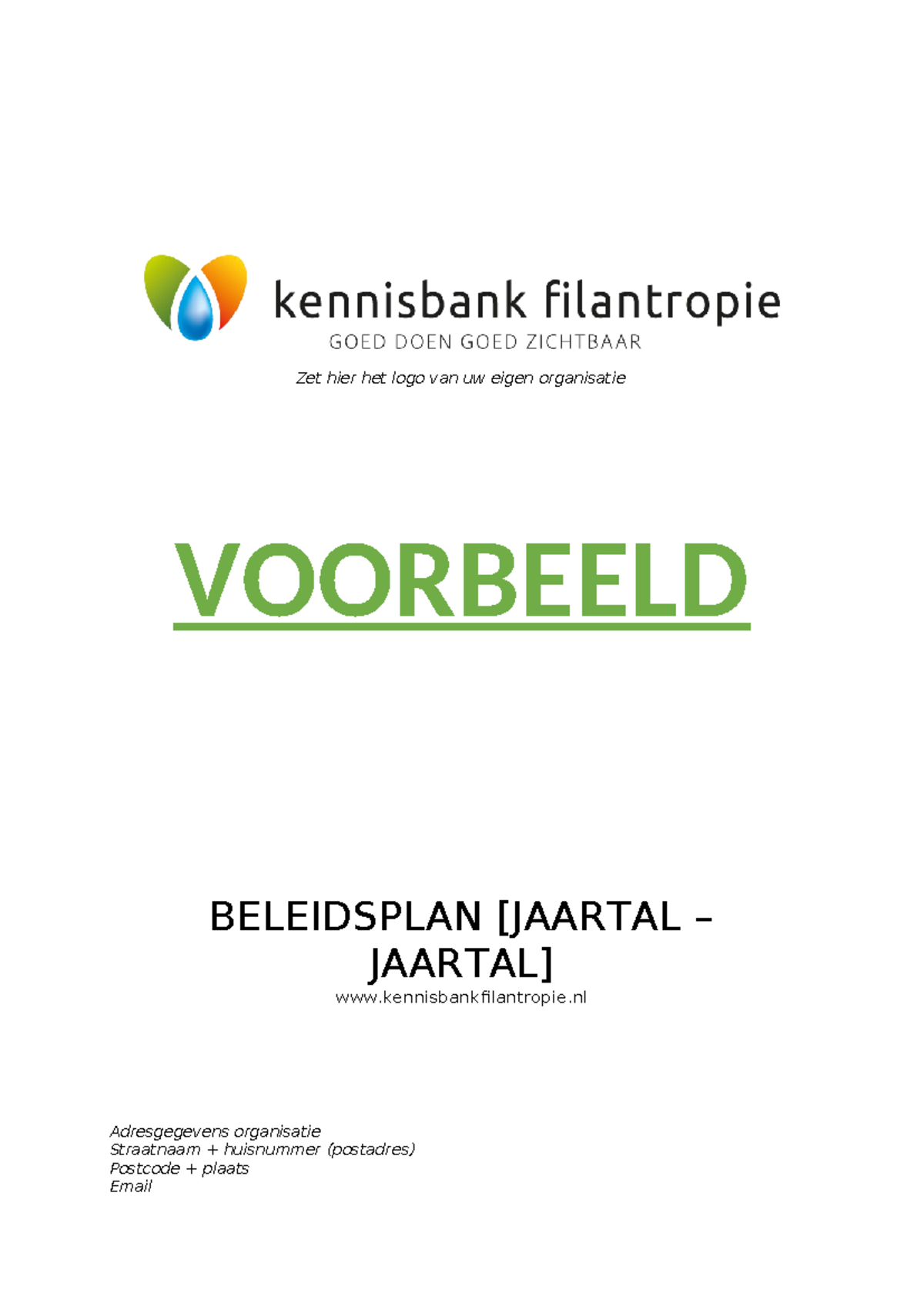 Voorbeeld Beleidsplan 2023-2026 voor Organisaties - Studeersnel