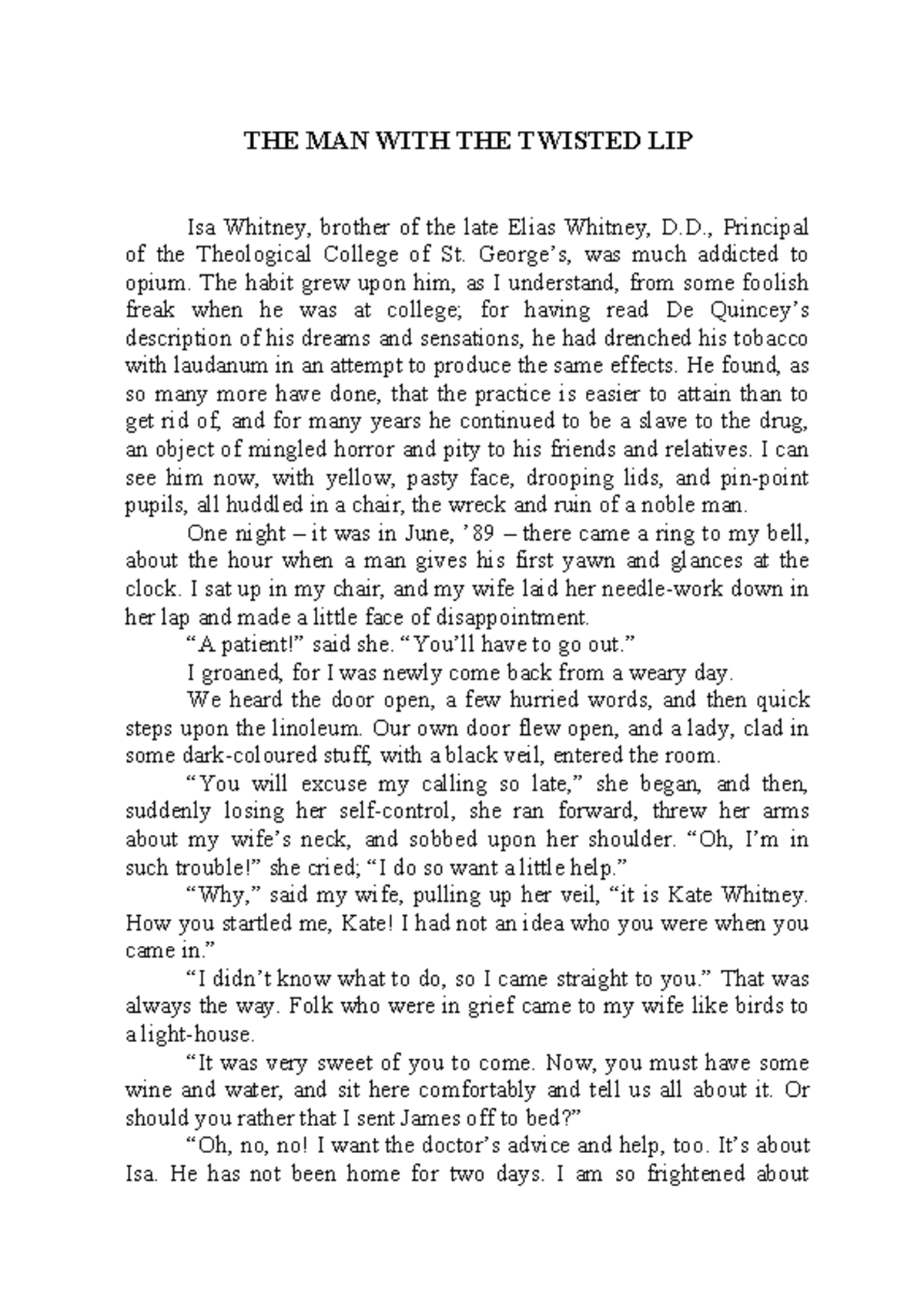 The Man with the Twisted Lip: A Case Study in Addiction and Deception ...