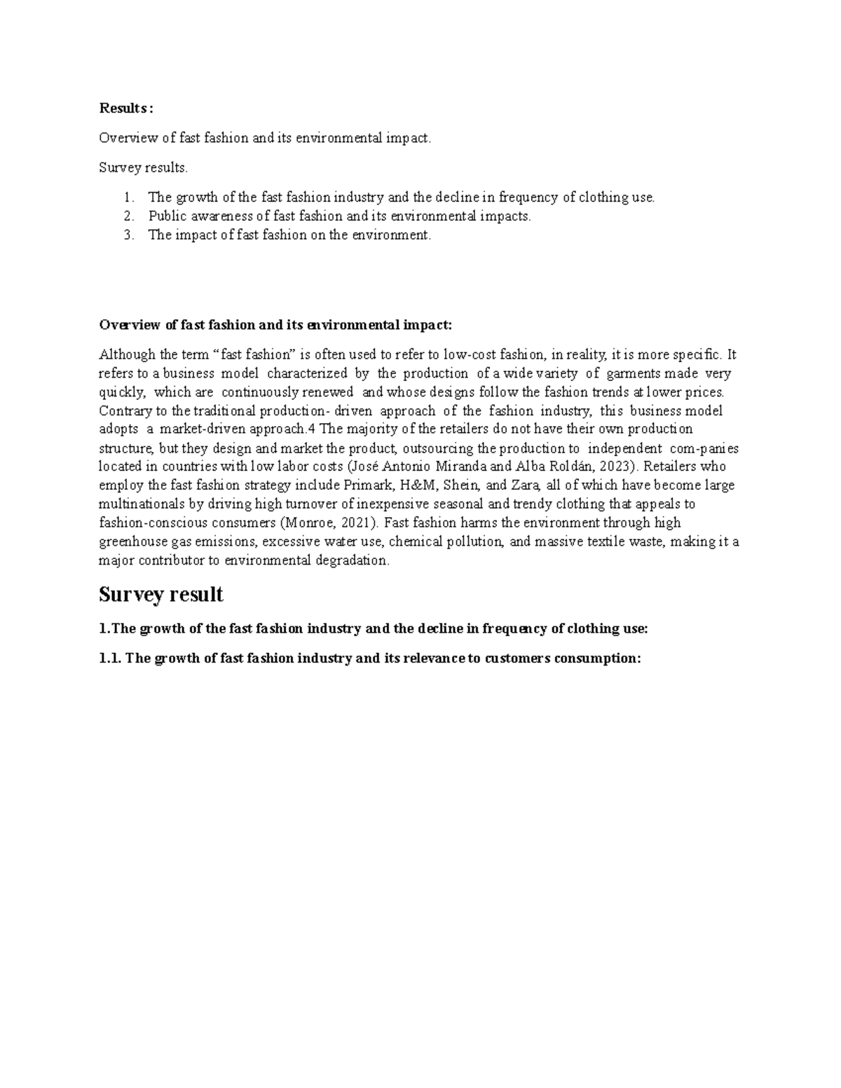 Environmental Impact of Fast Fashion - WAE2 Analysis and Survey Results ...