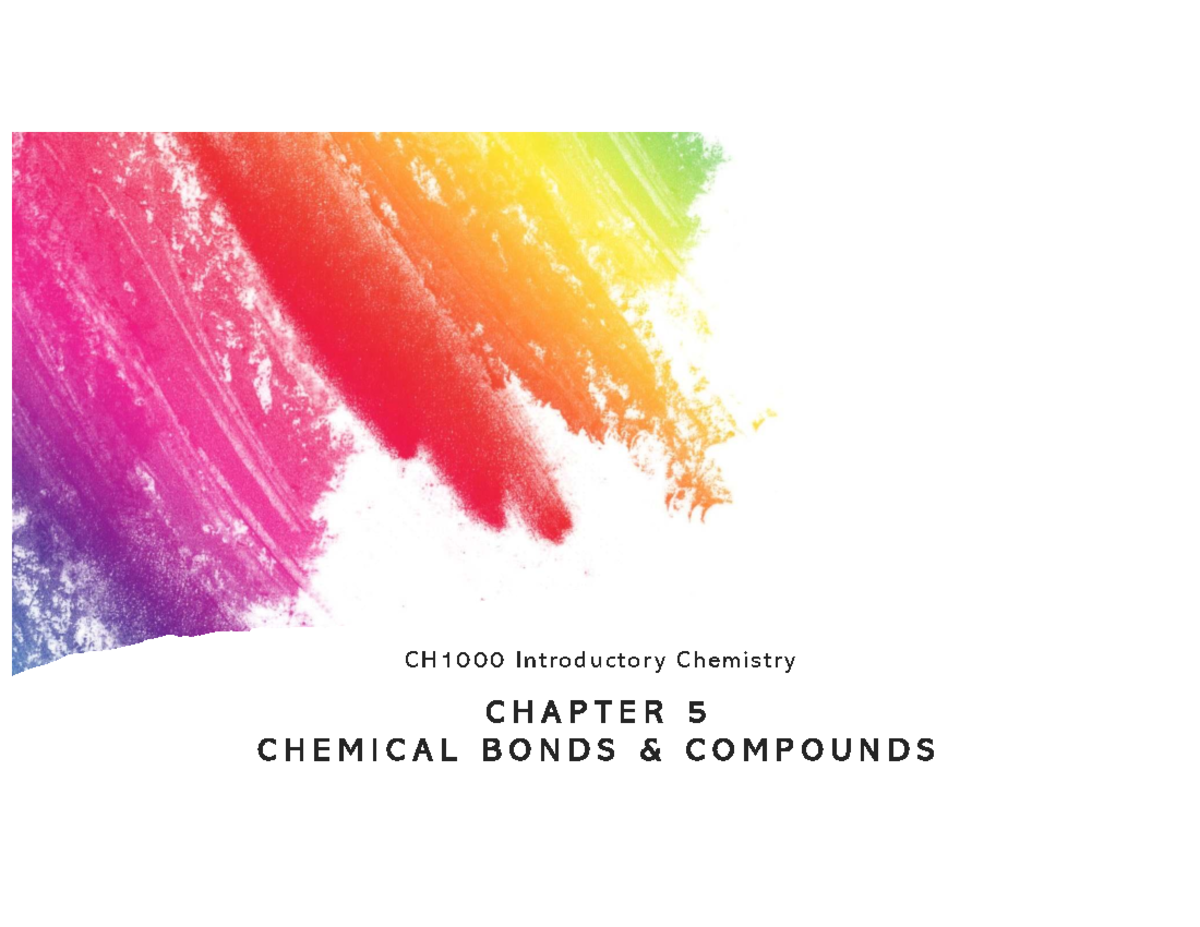 CH1000 Final Exam Study Guide: Chemical Bonds & Polyatomic Ions - Studocu