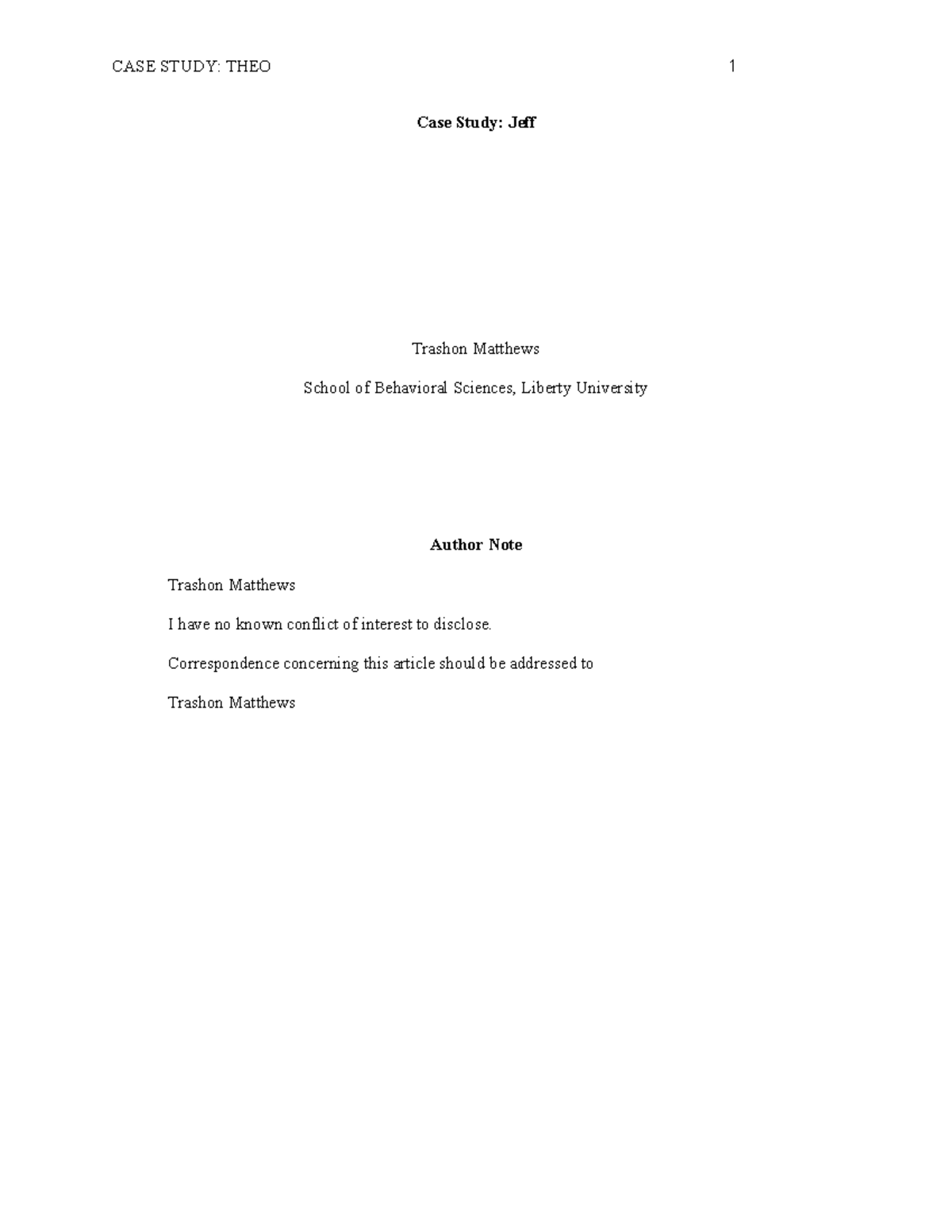 Case Study: PTSD Evaluation for Theo (THEO 1) - Studocu