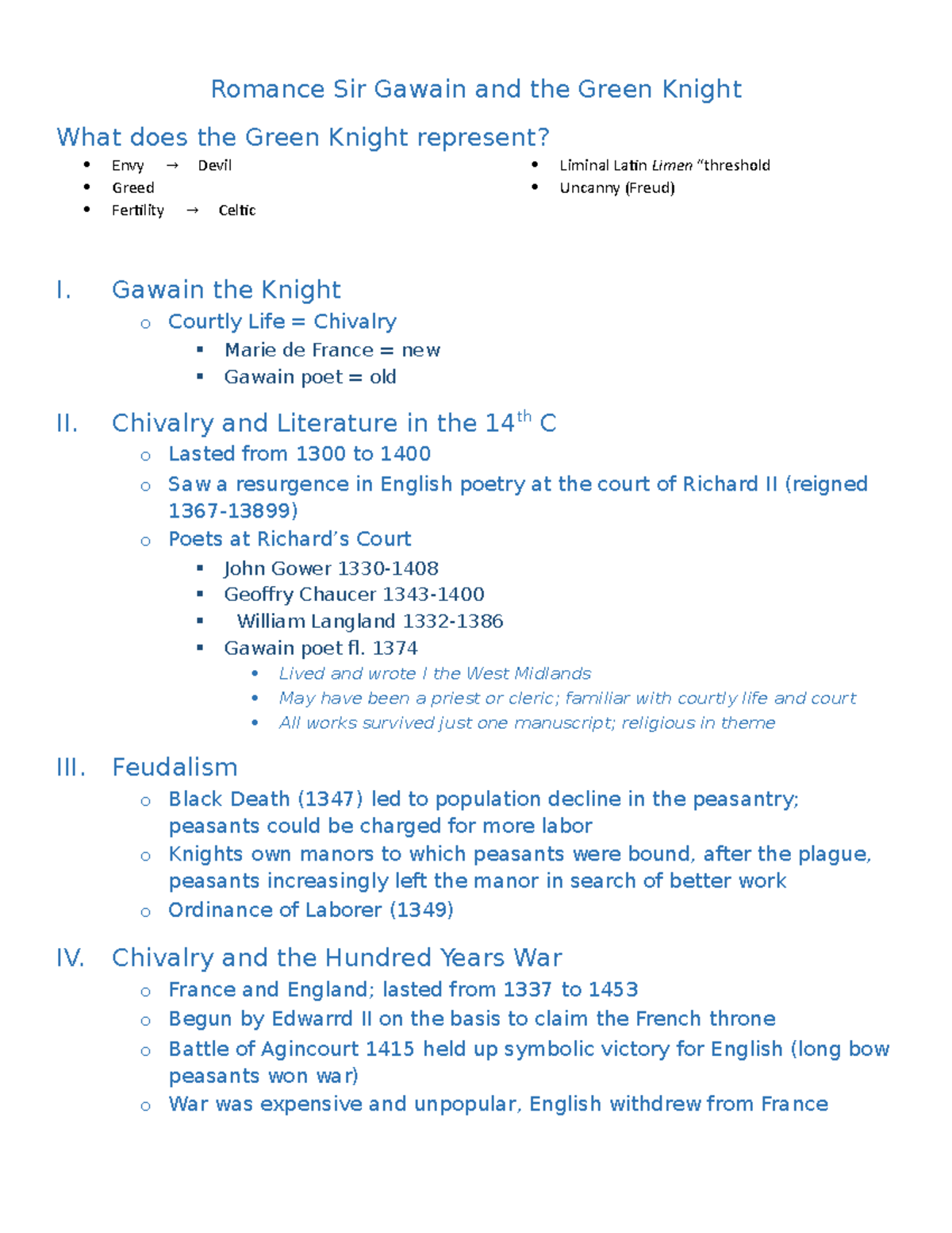 Analysis of Symbolism and Chivalry in Sir Gawain and the Green Knight ...