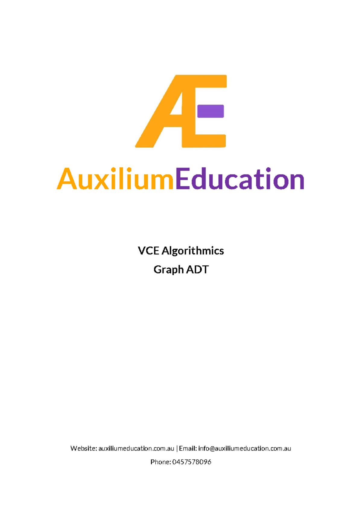 Graph ADTs - AuxiliumEducation VCE Algorithmics Graph ADT Website ...