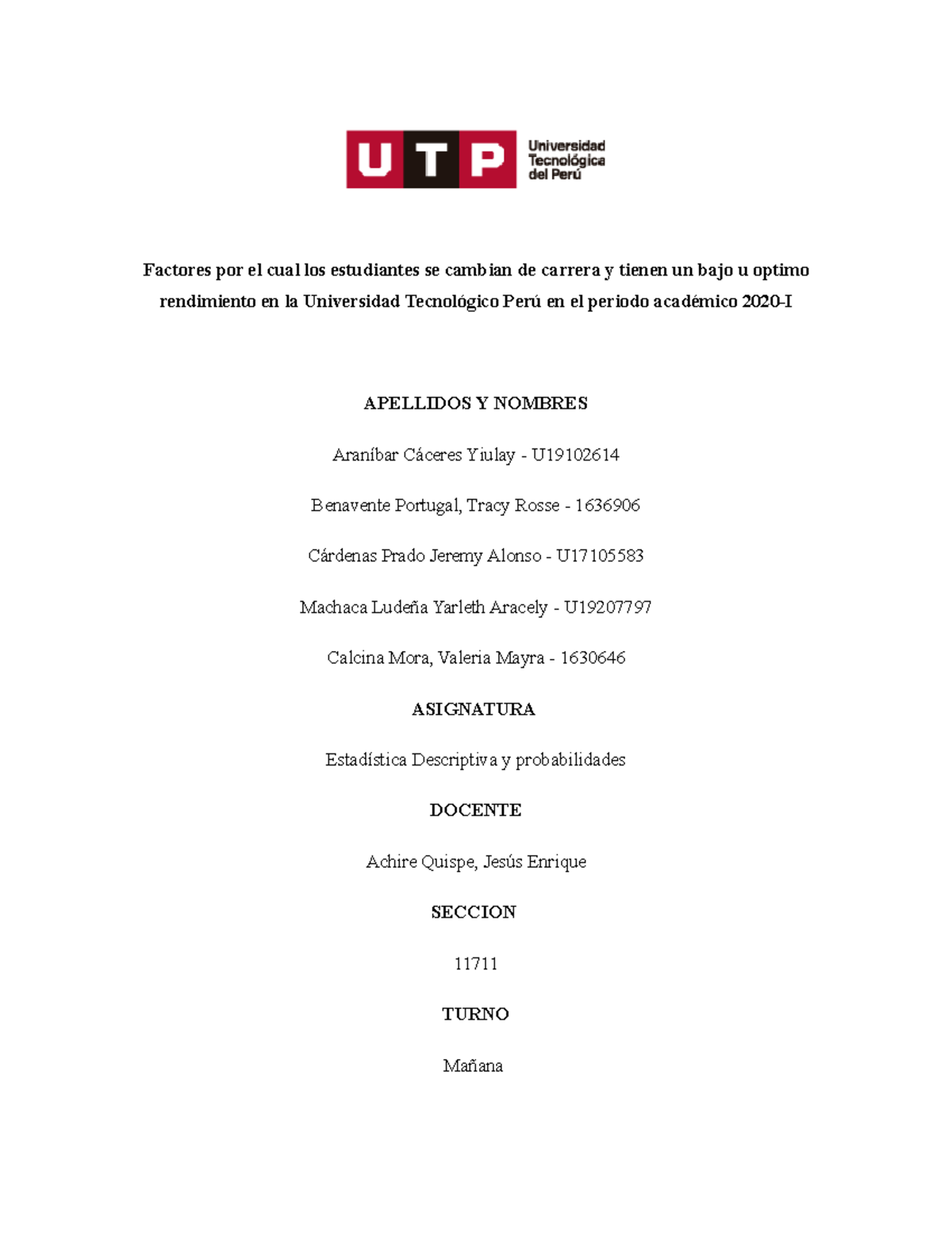 Equipo Dinamita - Word - Lecture notes 1 - Factores por el cual los ...
