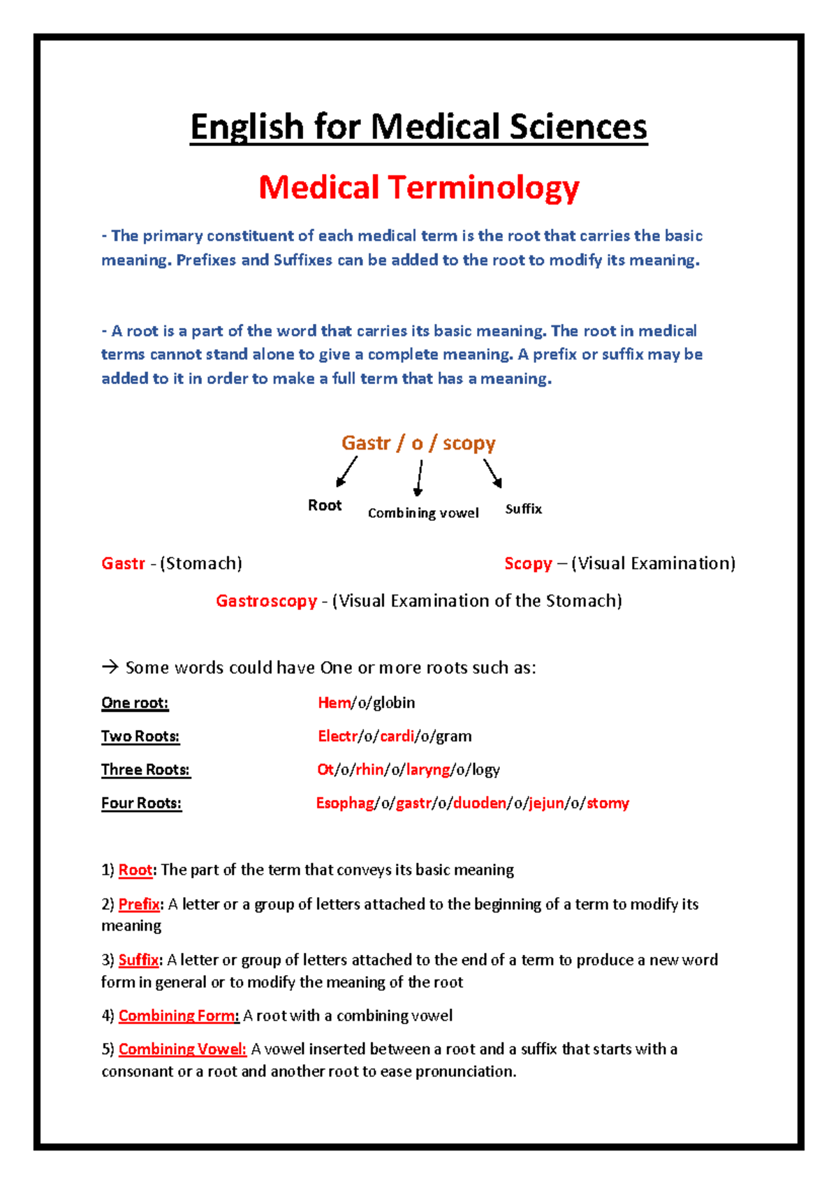 EMS Medical Terminology: Understanding Roots, Prefixes, and Suffixes ...