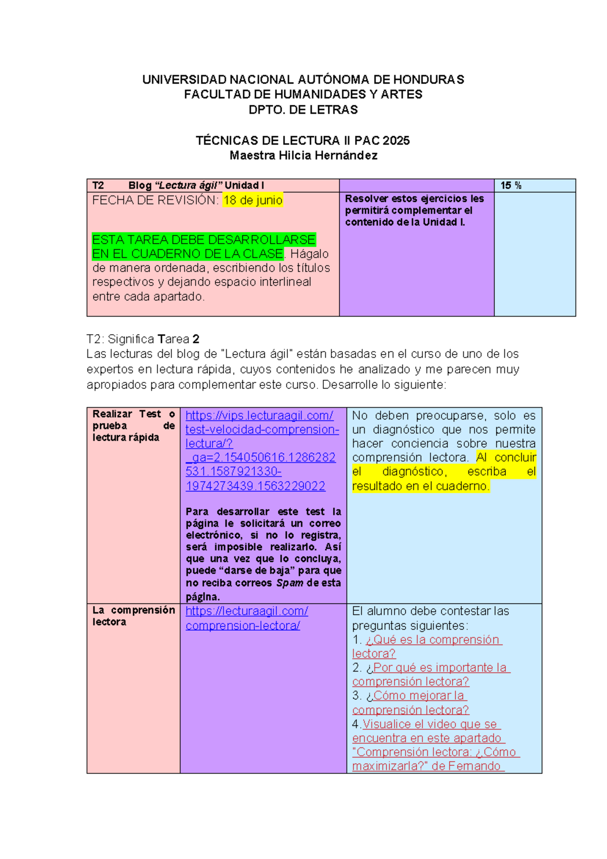 T2 Blog de Lectura Ágil - Unidad I PAC II 2025: Ejercicios y ...