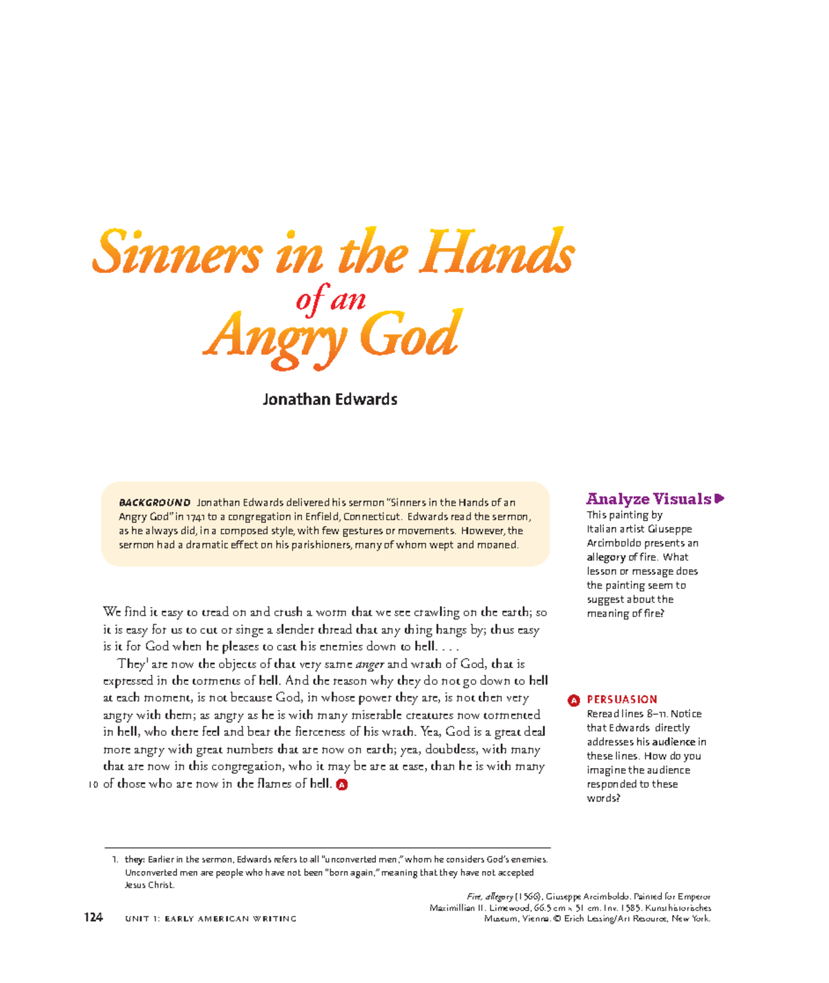 Sinners in the Hands of an Angry God: Analysis & Summary (Unit 1) - Studocu