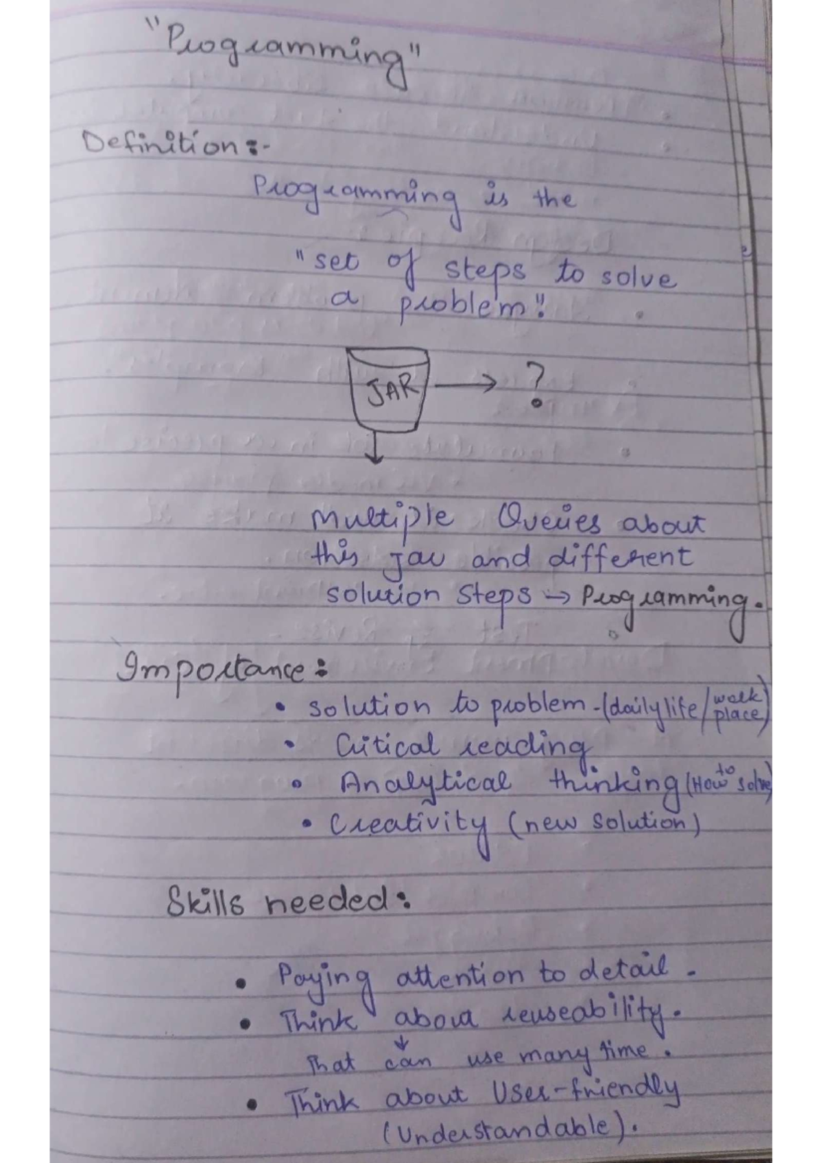 CS201 Programming Concepts: JAR 7 Multiple Solutions & Skills - Studocu