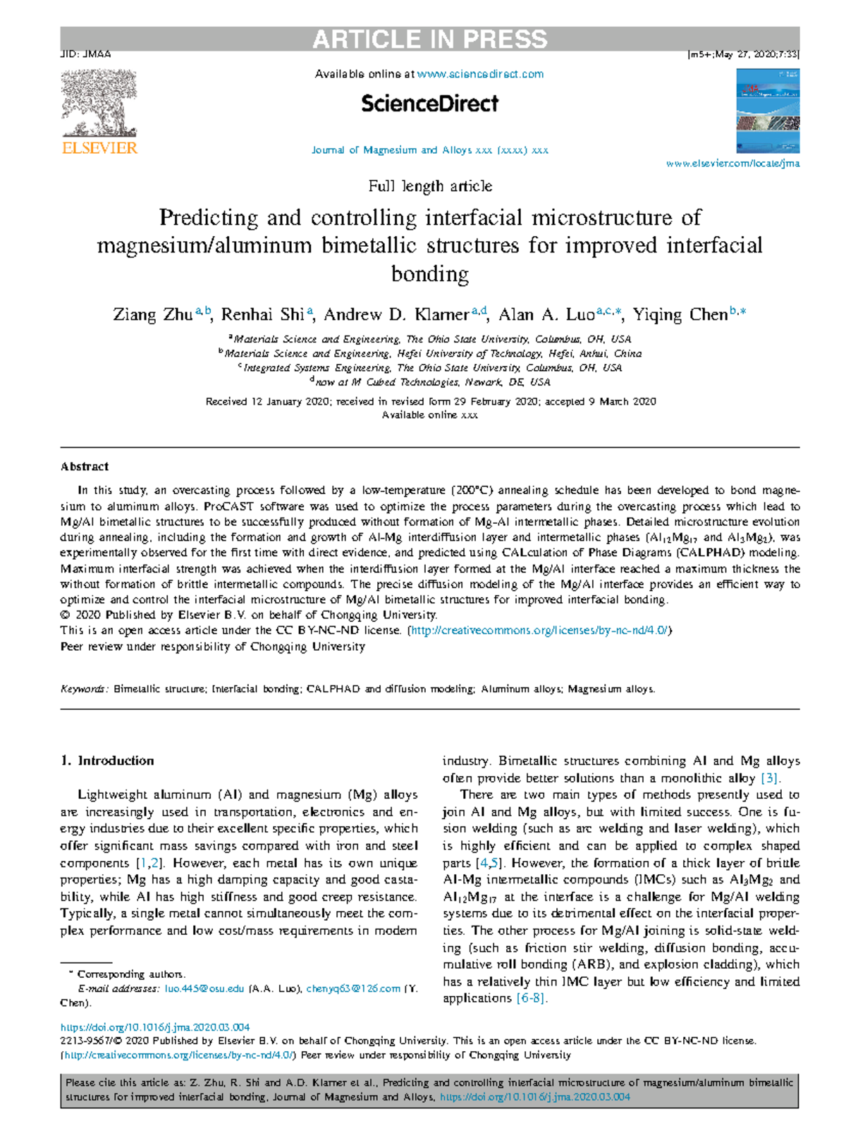 Predicting and controlling interfacial microstruct - Klarner a,d, Alan ...