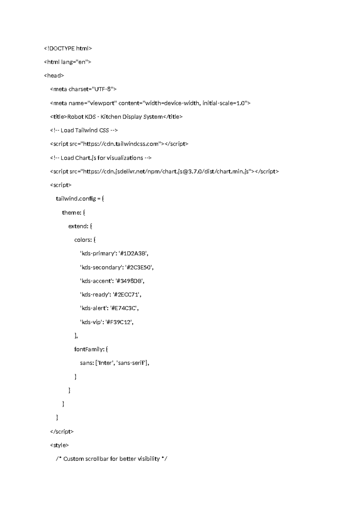 KDS Kitchen Dashboard: Tailwind CSS & Chart.js Visualizations - Studocu