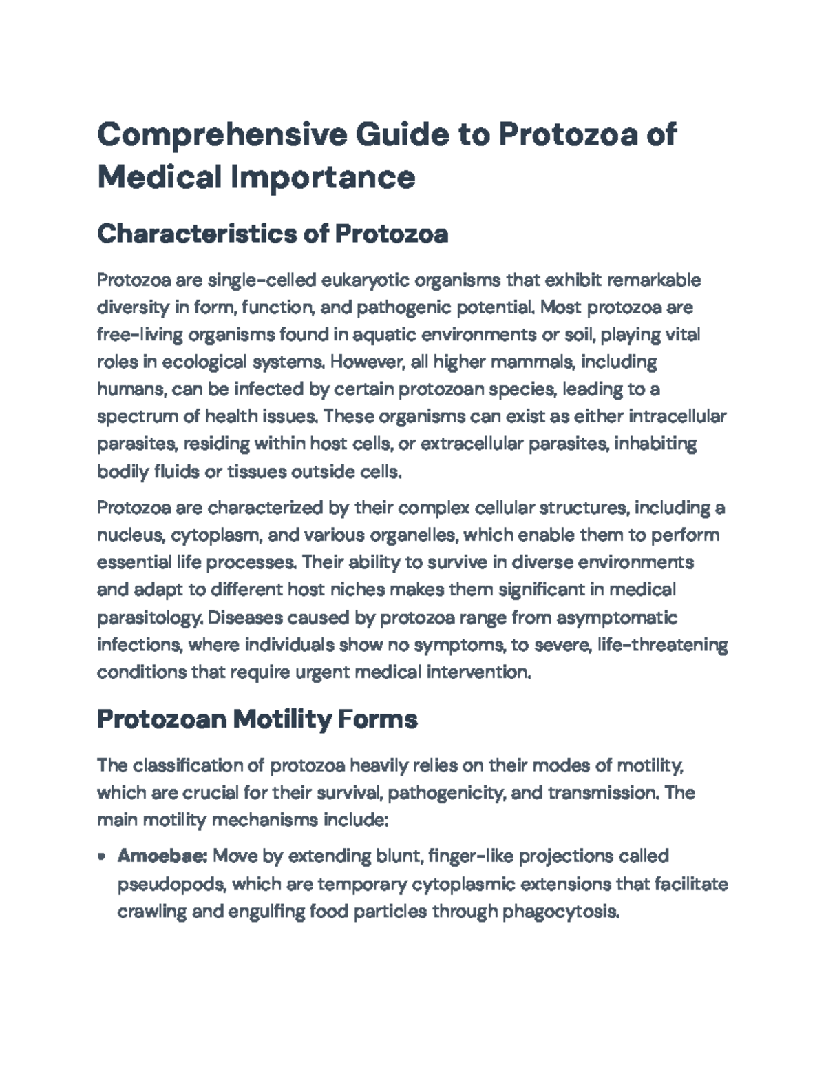 Comprehensive Guide to Medically Important Protozoa and Diseases ...