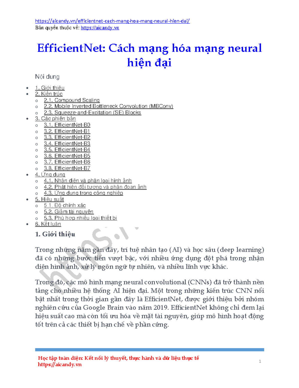 EfficientNet: Cách mạng hóa mạng neural hiện đại trong AI - Studocu