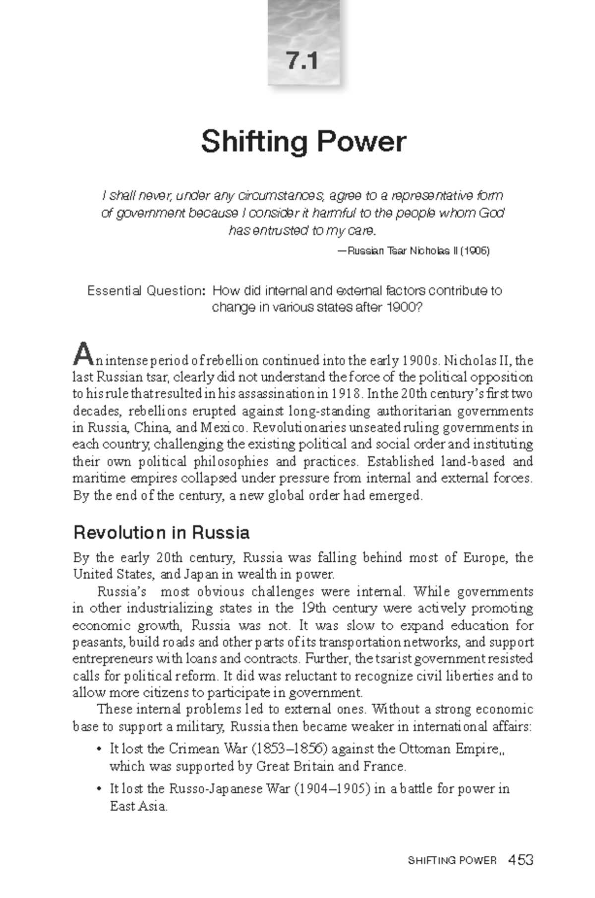 7.1 Shifting Power: Internal & External Factors in 20th Century ...