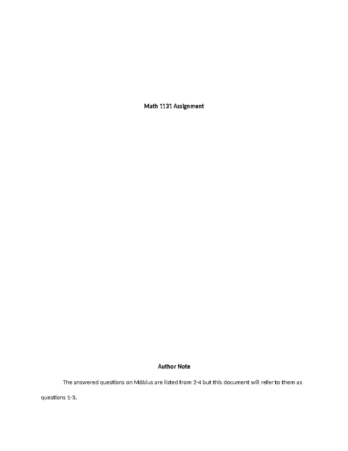 Math 1131 Assignment: Exploring Planes and Unique Solutions in Calculus ...