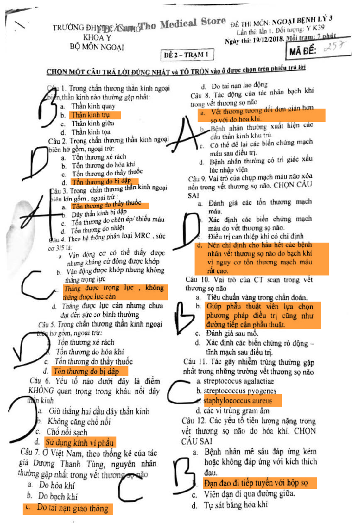 K39 - Medical Store Final Exam Review and Practice Questions - Studocu