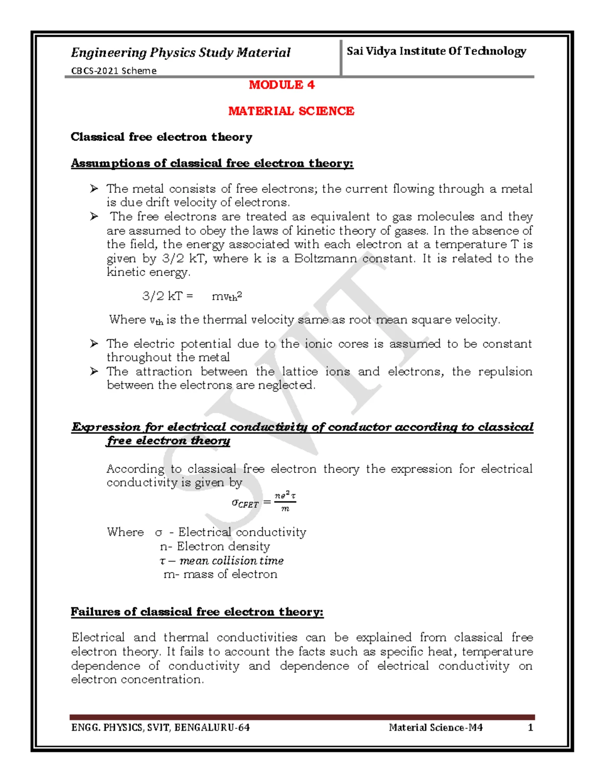 Engineering Physics Study Material: Module 1 - Oscillations & Shock ...
