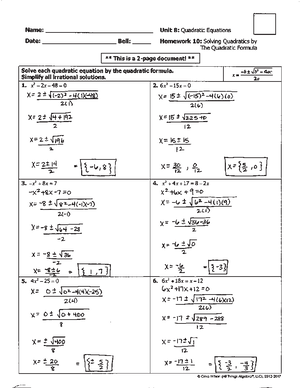 Algebra 1 First-Quarter Review Assignment - Algebra 1 First-Quarter ...