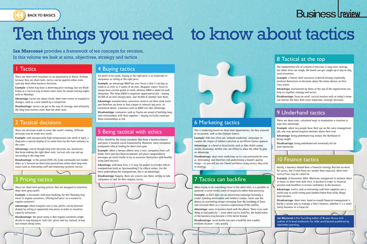 Business Review 31: Key Tactical Concepts by Ian Marcousé - Studocu