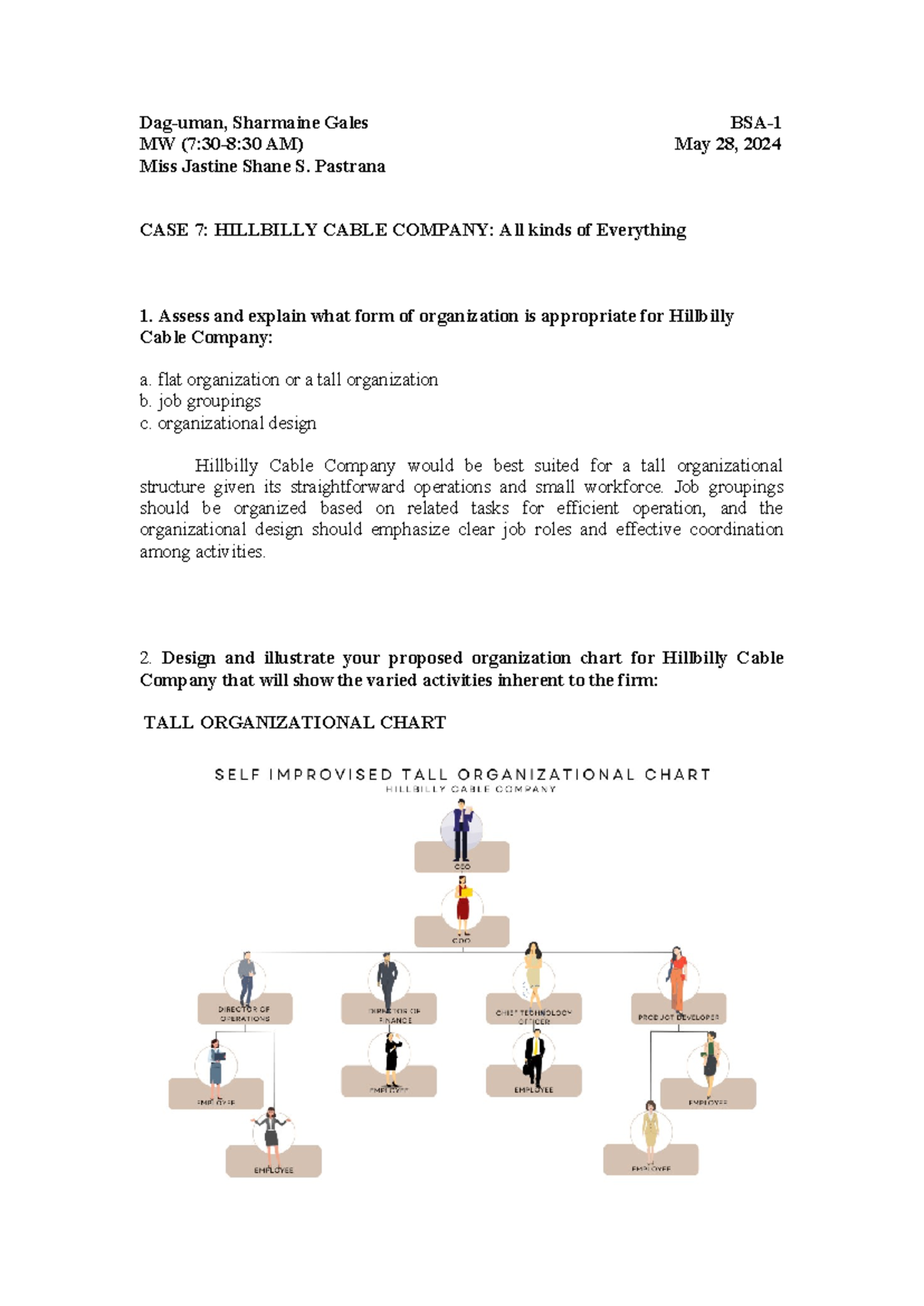 BSA-MW Case Study 7 & 9 Analysis: Organizational Structure Insights ...