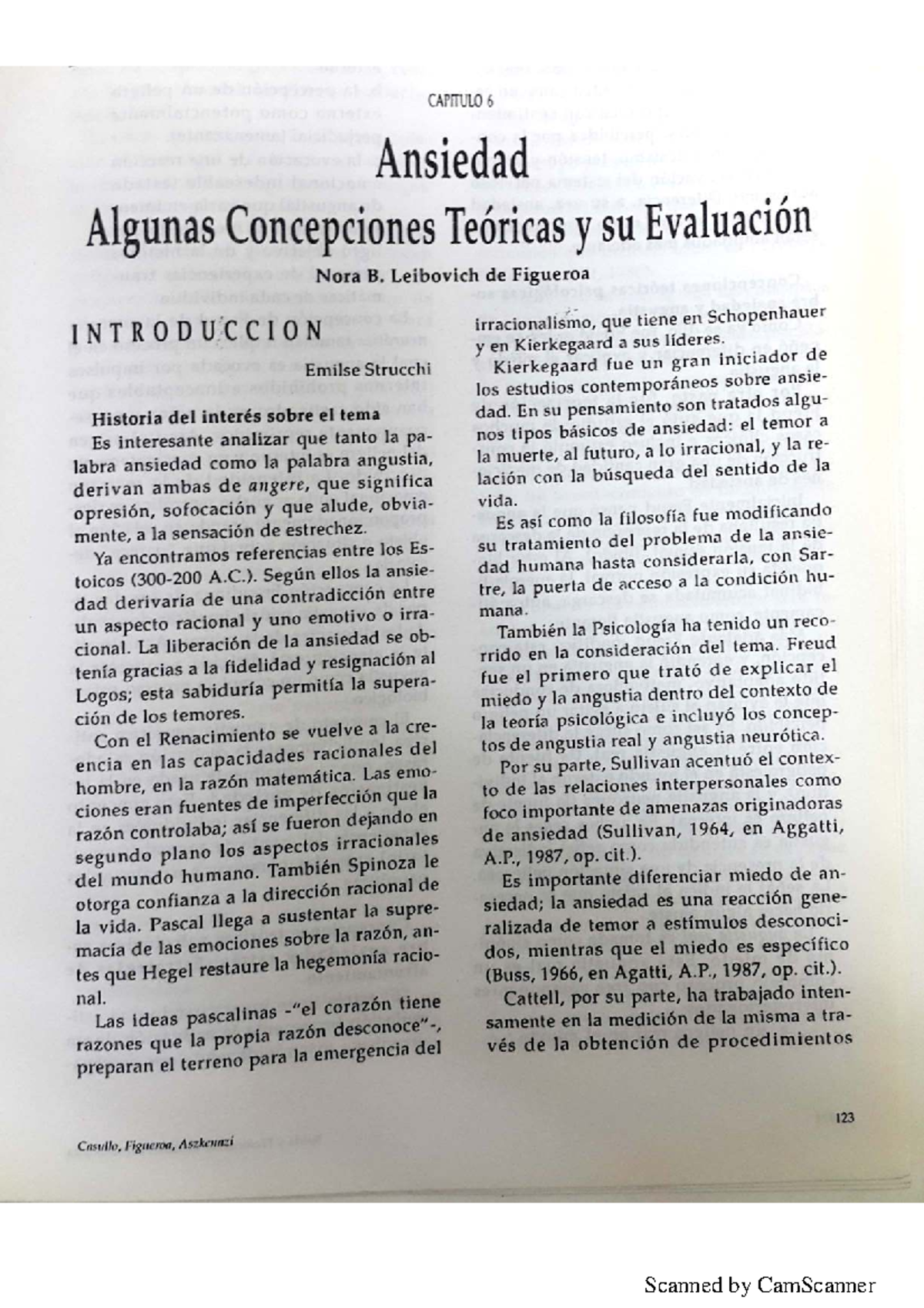 CAPITULO 6: Ansiedad - Concepciones Teóricas y Evaluación (STAIC) - Studocu