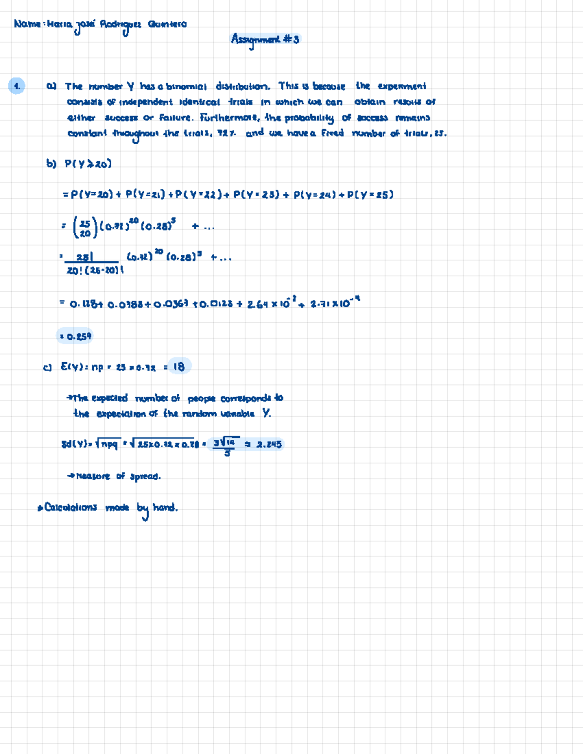 Assignment 3: Binomial Distribution and Probability Calculations - Studocu