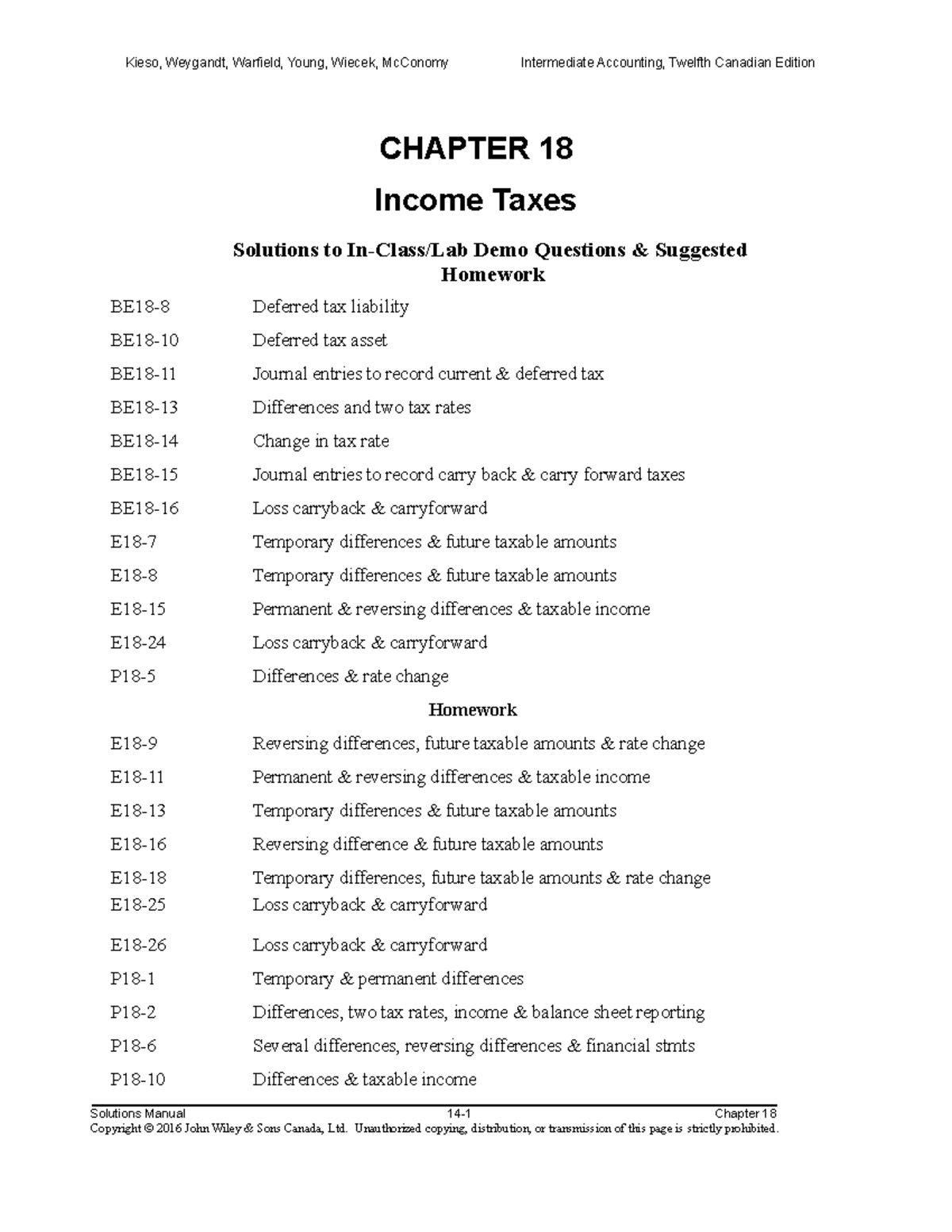 Chapter 18 Homework Solutions and Exercises - 13th Edition - Studocu