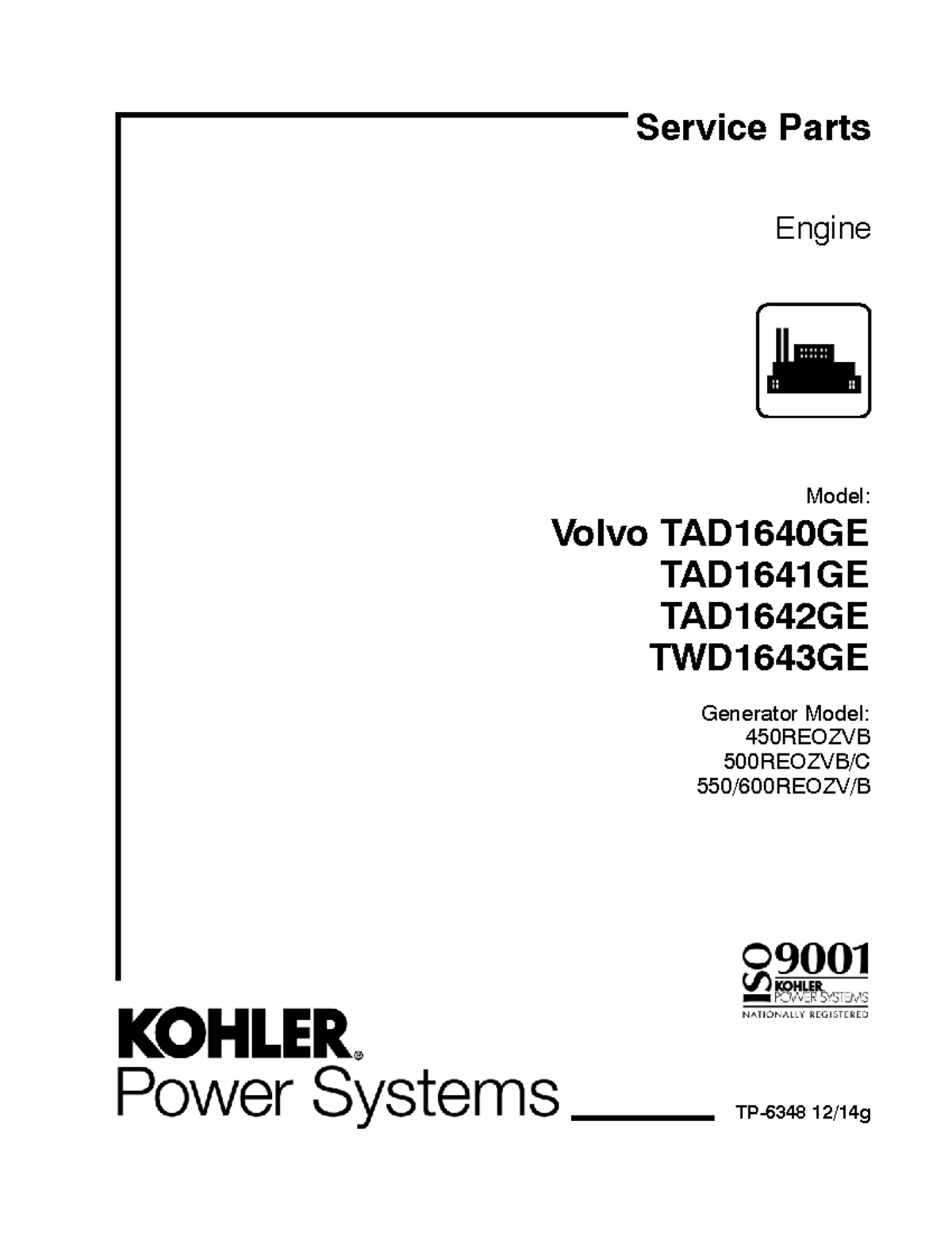 Service Parts Manual for Volvo TAD1640GE, TAD1641GE, TAD1642GE ...