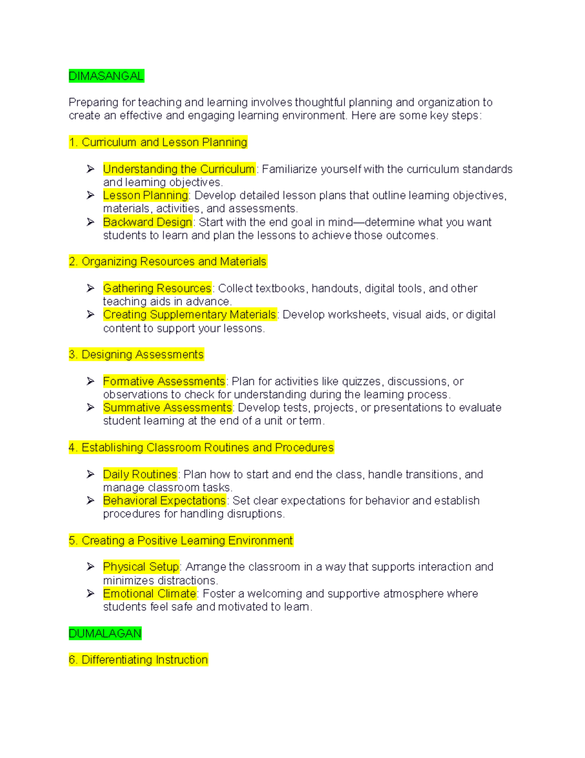 DIMASANGAL Effective Teaching Strategies and Learning Principles (Fs1 ...