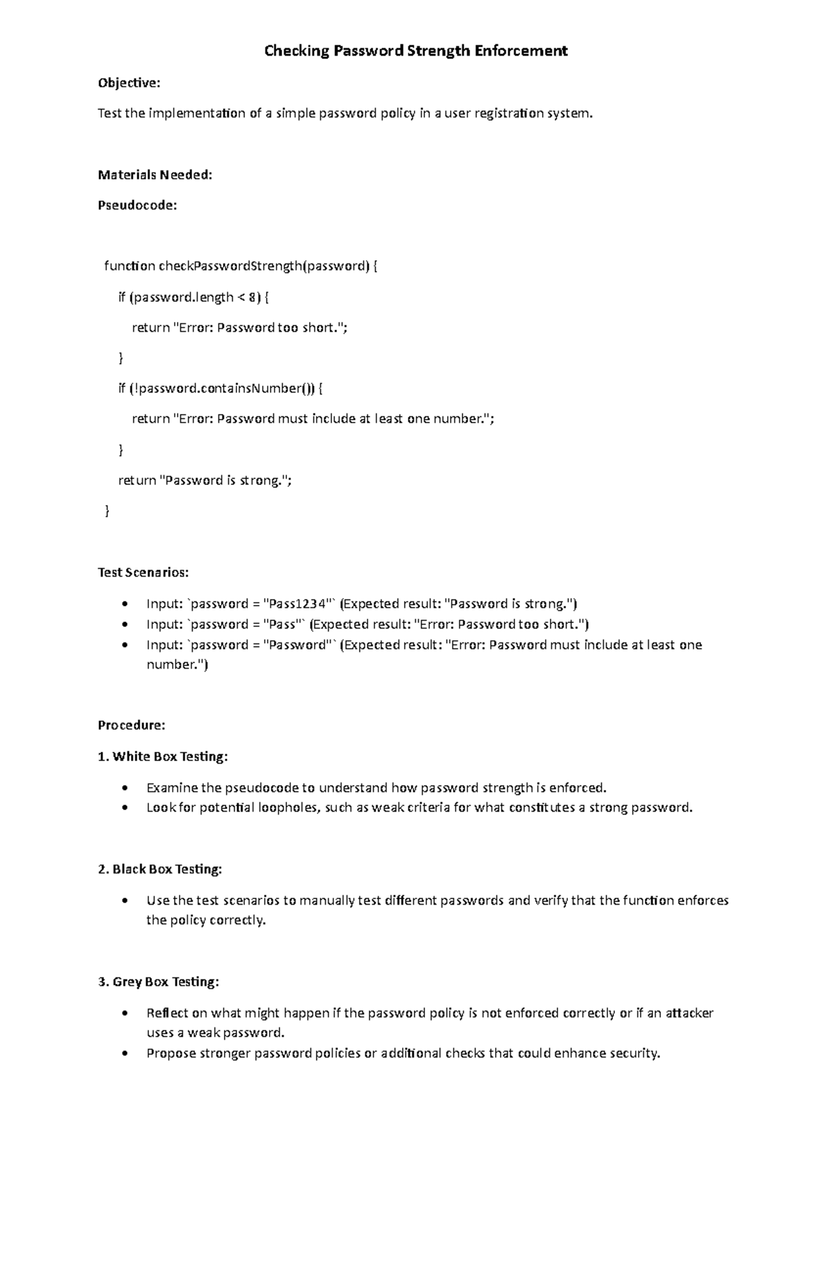 LA3 - hindjdh - Checking Password Strength Enforcement Objective: Test ...