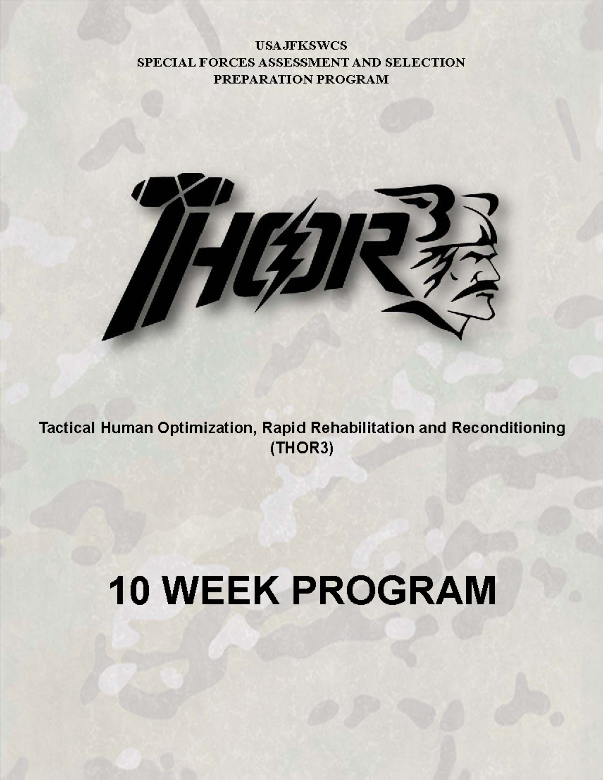 USAJFKSWCS THOR3 10-Week Conditioning Program for SOF Operators - Studocu