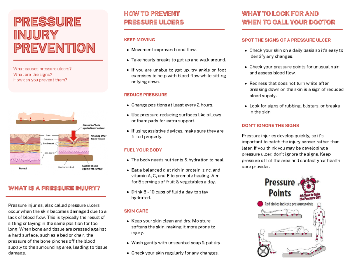 Patient Education Brochure - Understanding & Preventing Pressure Ulcers - Studocu