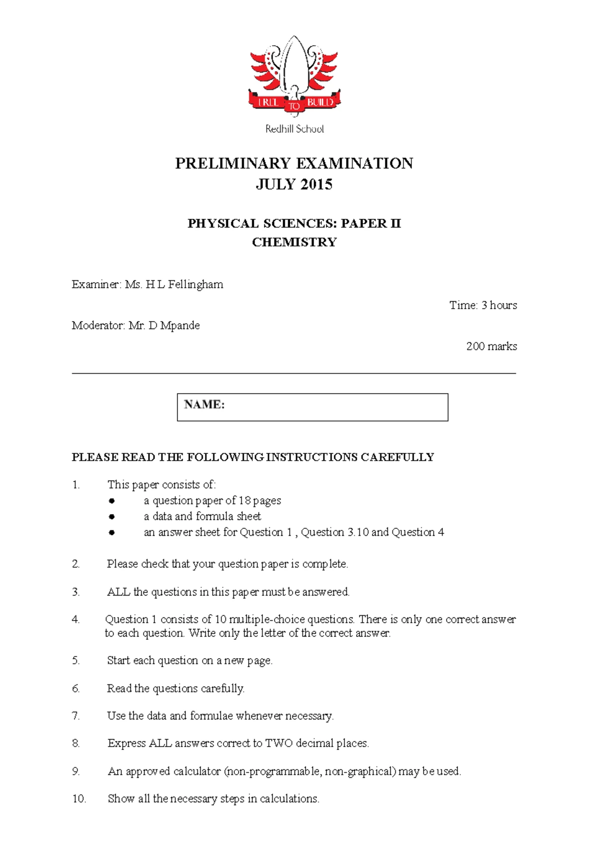 Prelim Mathematics Paper 1 Memorandum 2024 - Practice Guide - Studocu