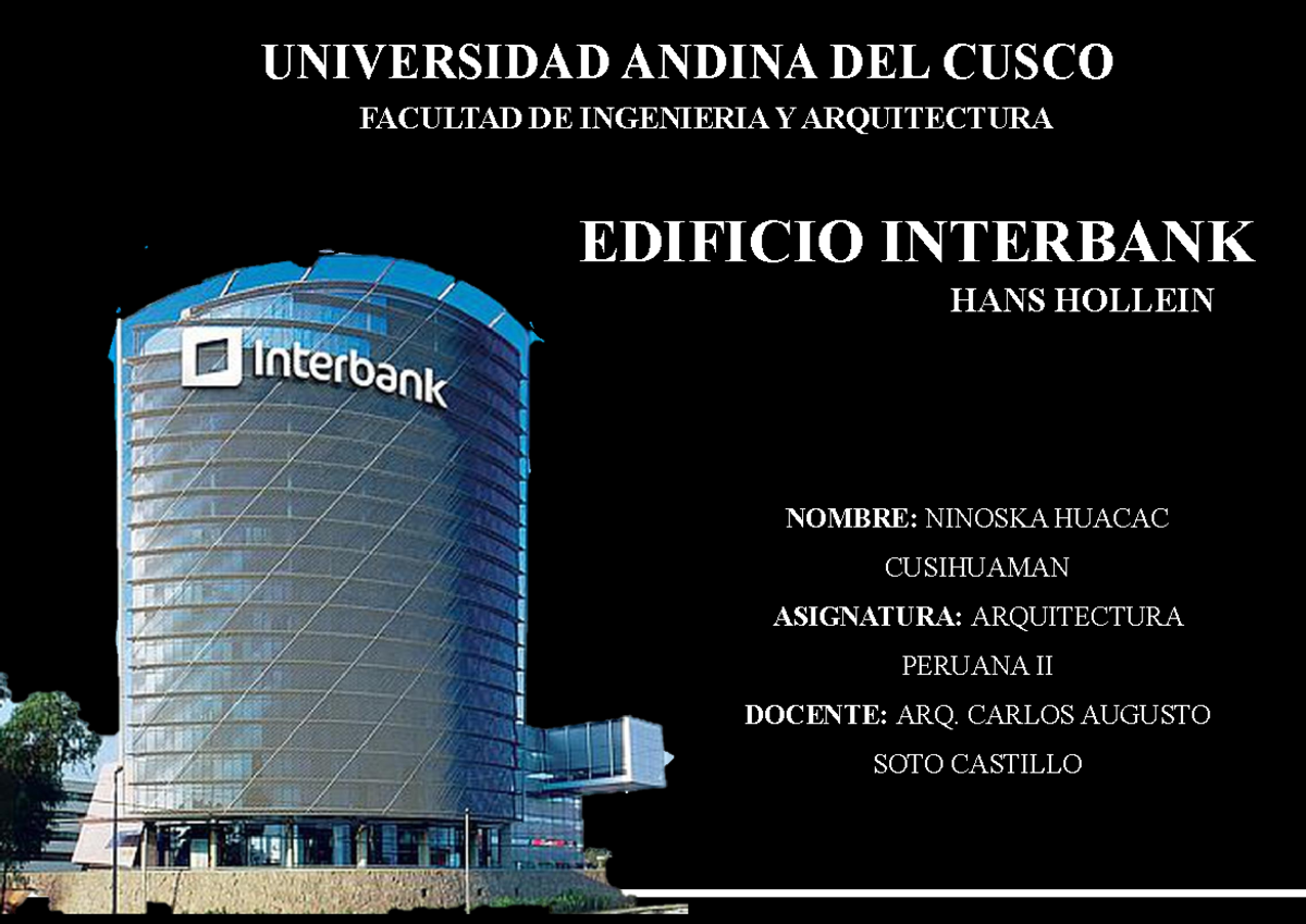 Análisis de la Torre Interbank: Diseño y Funcionalidad Arquitectónica - Studocu