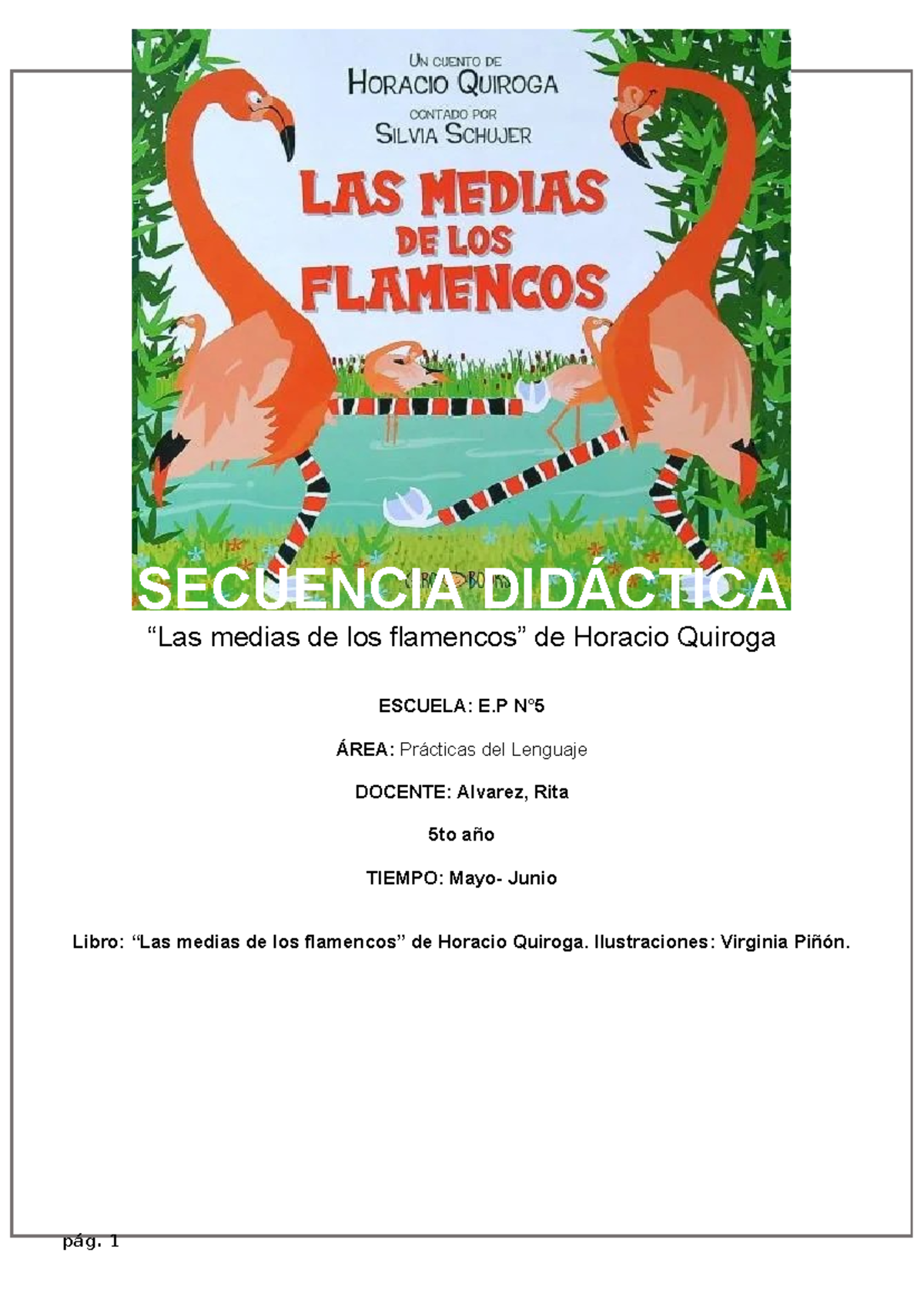 Secuencia Didáctica: Las Medias de los Flamencos - 5to Año - Studocu