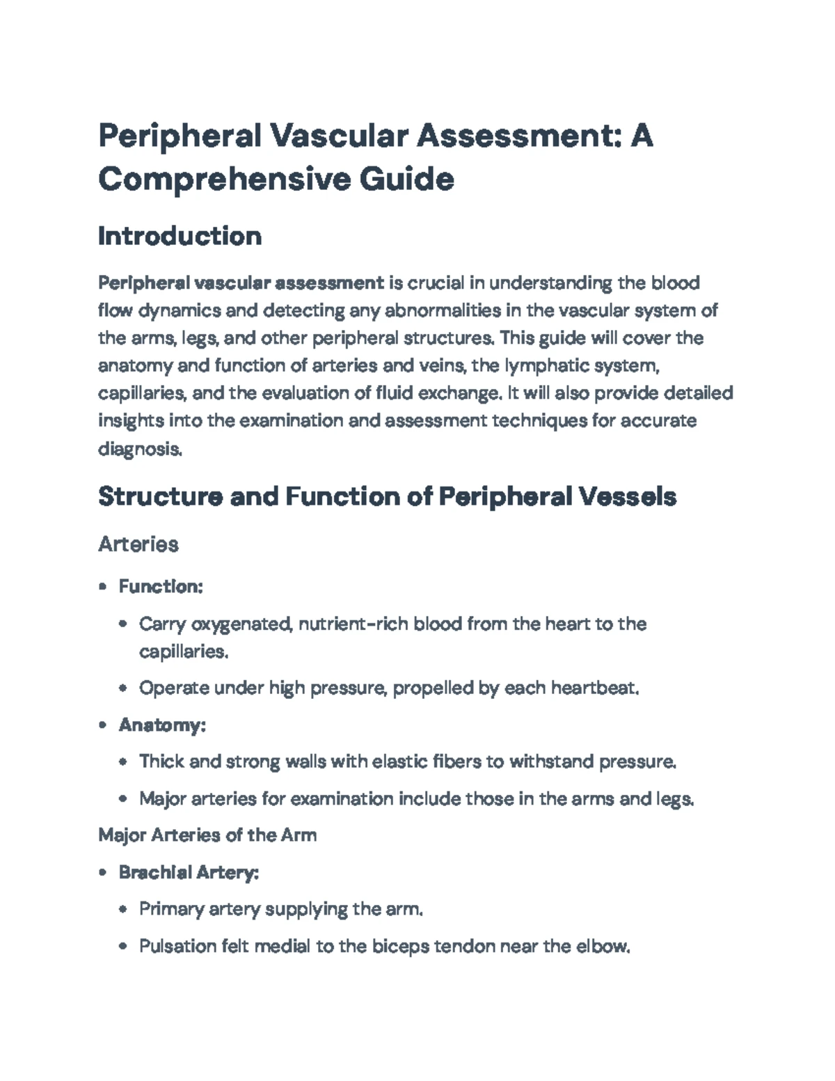 Comprehensive Guide to Peripheral Vascular Assessment in Nursing ...