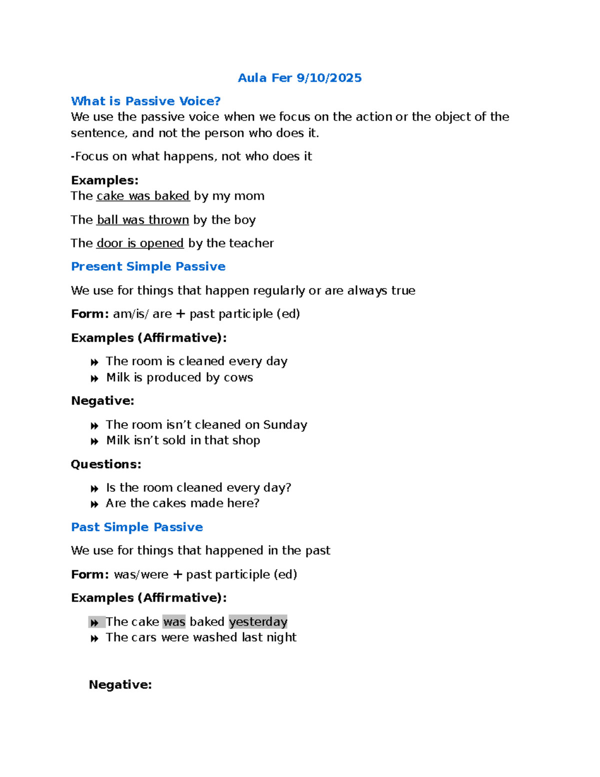 Aula Fer 9 - Understanding Passive Voice: Key Concepts & Exercises ...