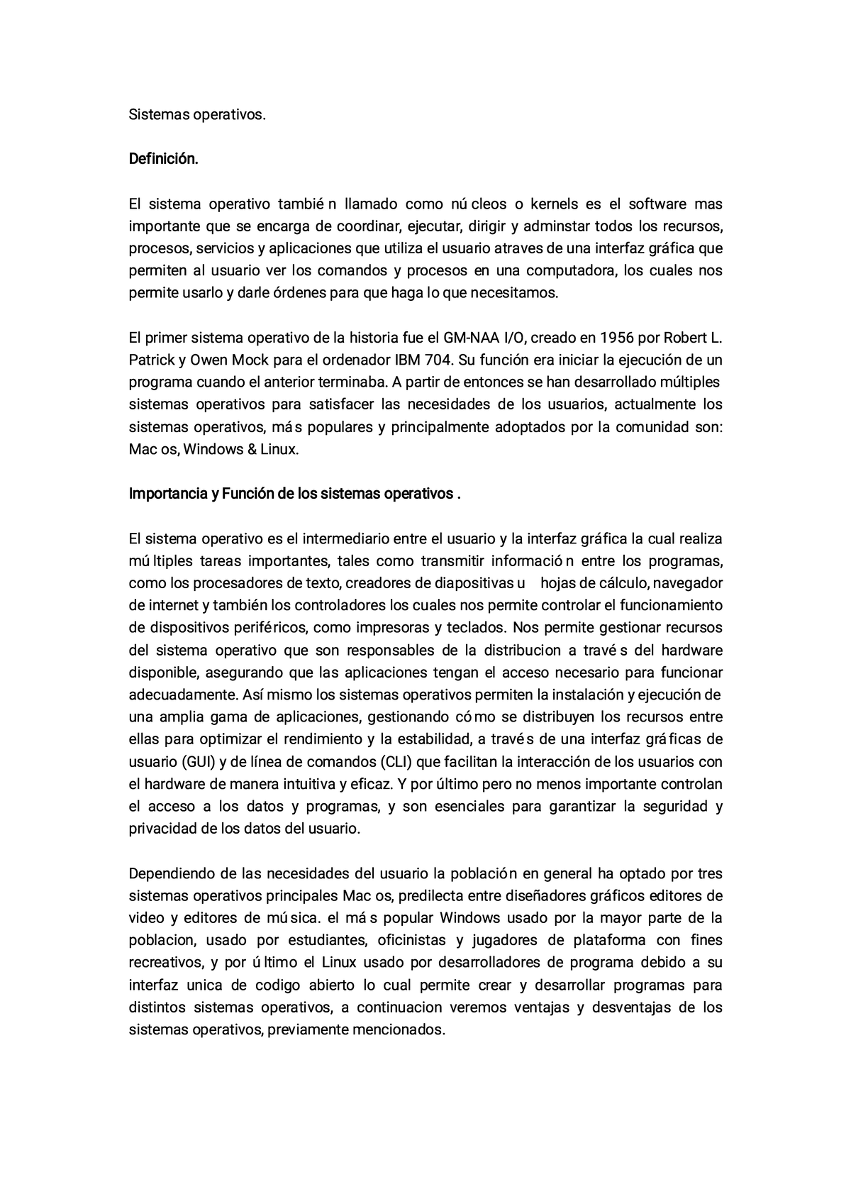 Nuevo documento - Descansa - Sistemas operativos. Definición. El ...
