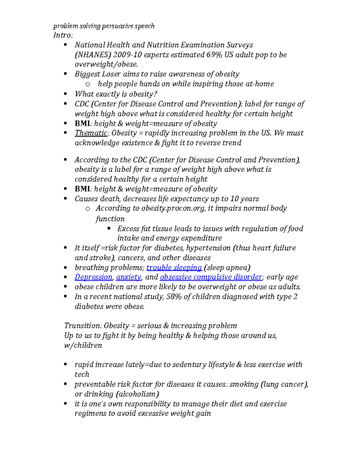 Public Speaking - Problem Solving Persuasive Speech Professor Rosenthal ...