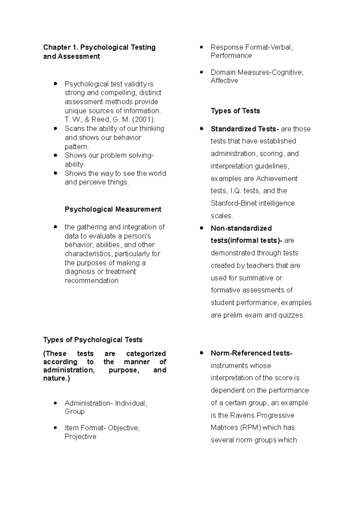 Psychological Testing and Assessment - Chapter 1. Psychological Testing ...