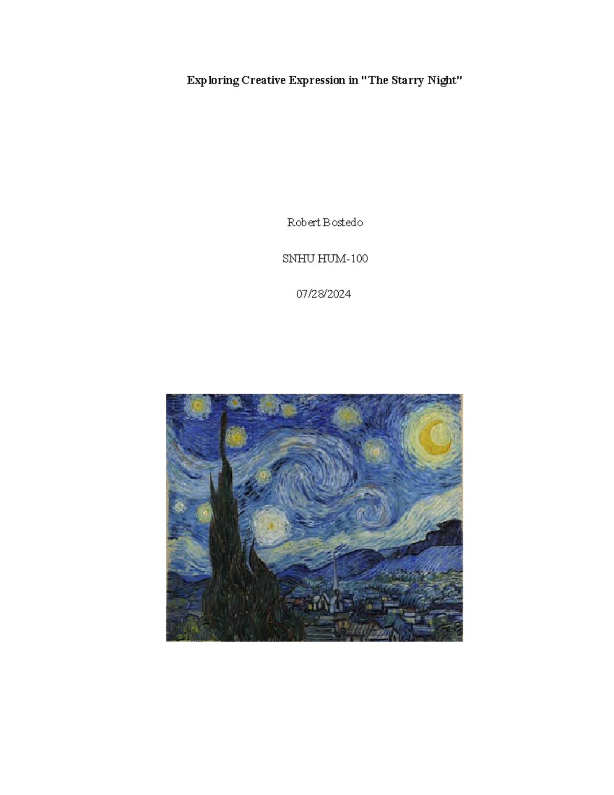 Module 4 Project - Milestone 4: Analyzing "The Starry Night" - Studocu