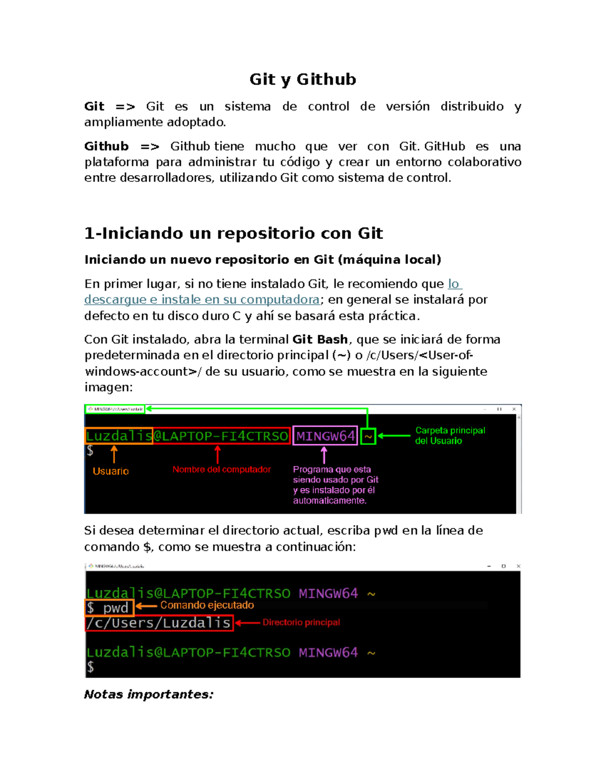 Git, Github y Github Pages - Git y Github Git => Git es un sistema de control de versión - Studocu
