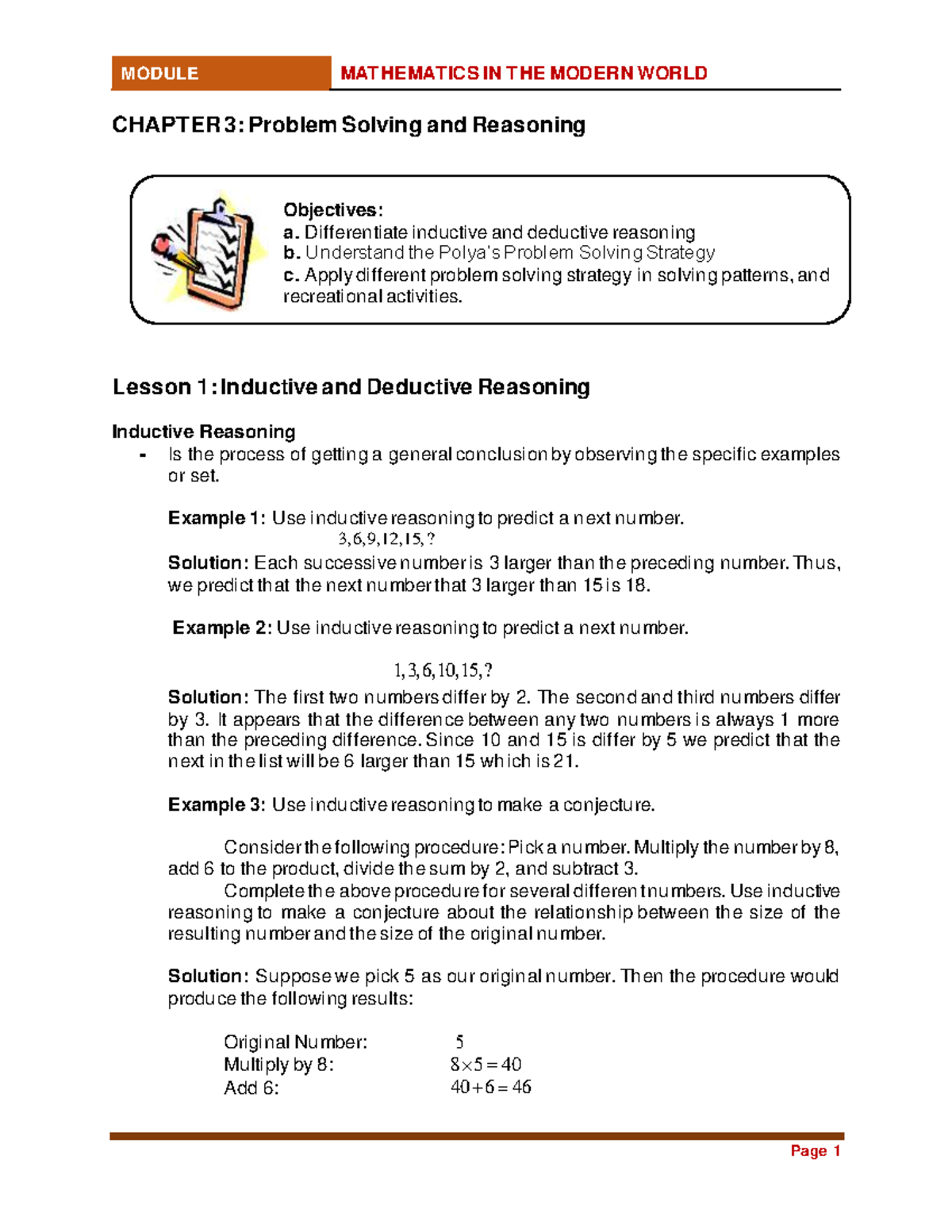 Chapter 3: Problem Solving & Reasoning Strategies in Mathematics - Studocu
