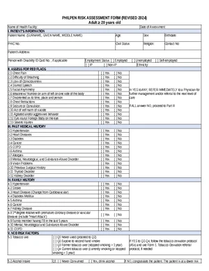 PHILPEN RISK ASSESSMENT FORM 2 for BHW 2024 Yearly Report - Studocu