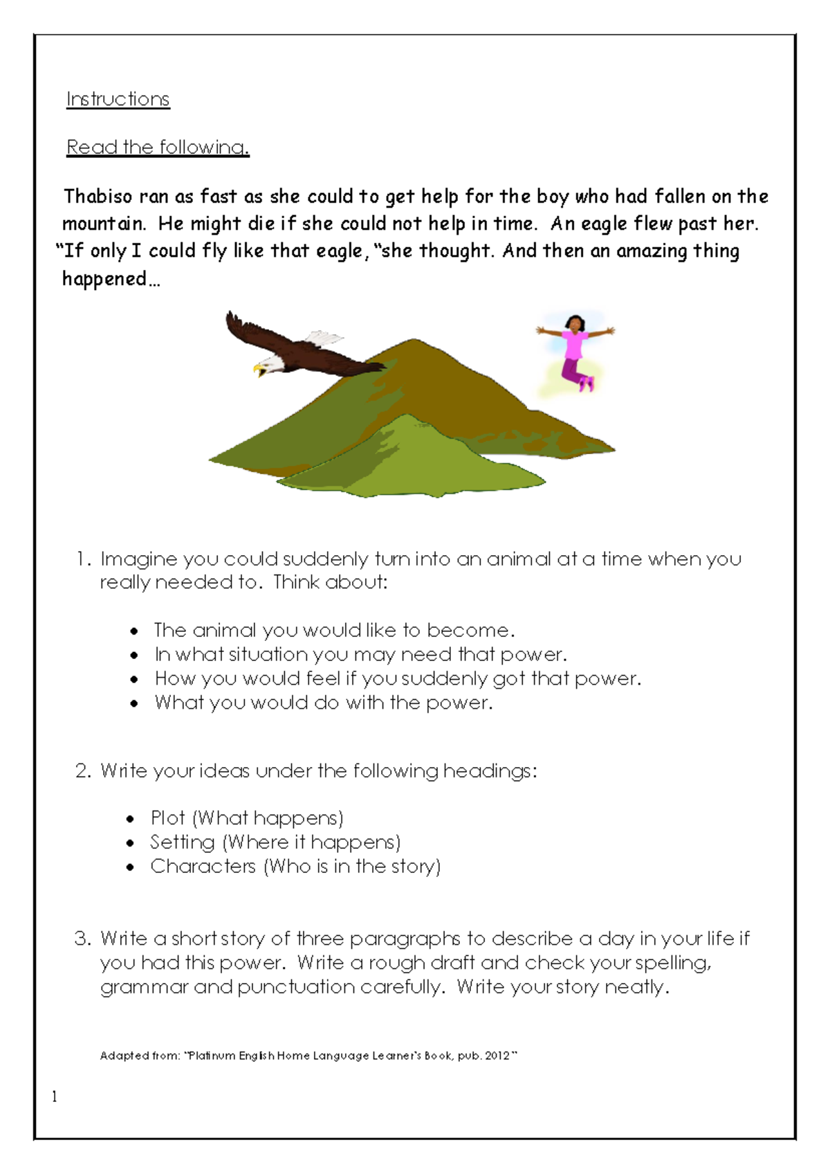 Narrative Text Writing Task 2: Imagination and Storytelling - Studocu