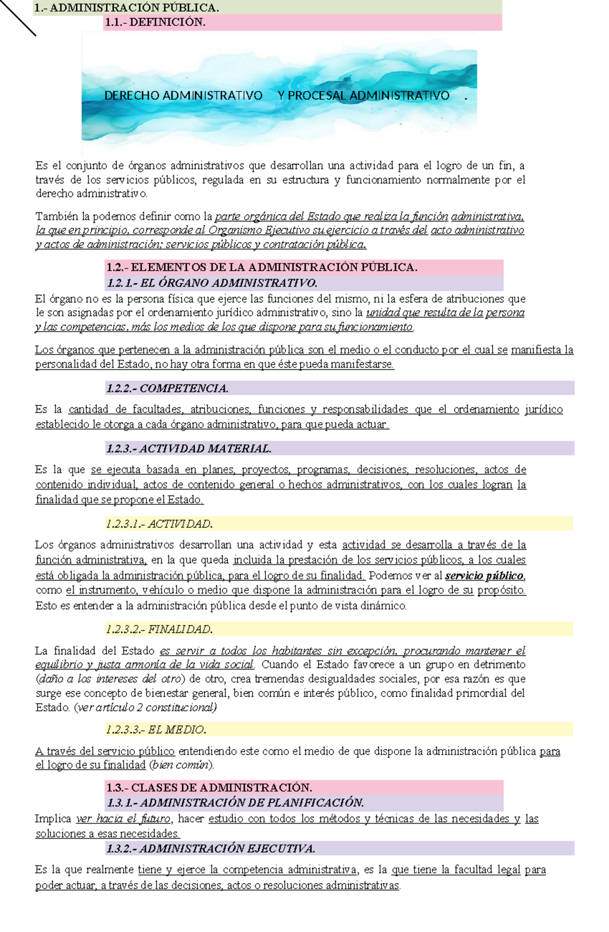 Resumen de Derecho Administrativo y Procesal Administrativo (ADMIN-101) - Studocu